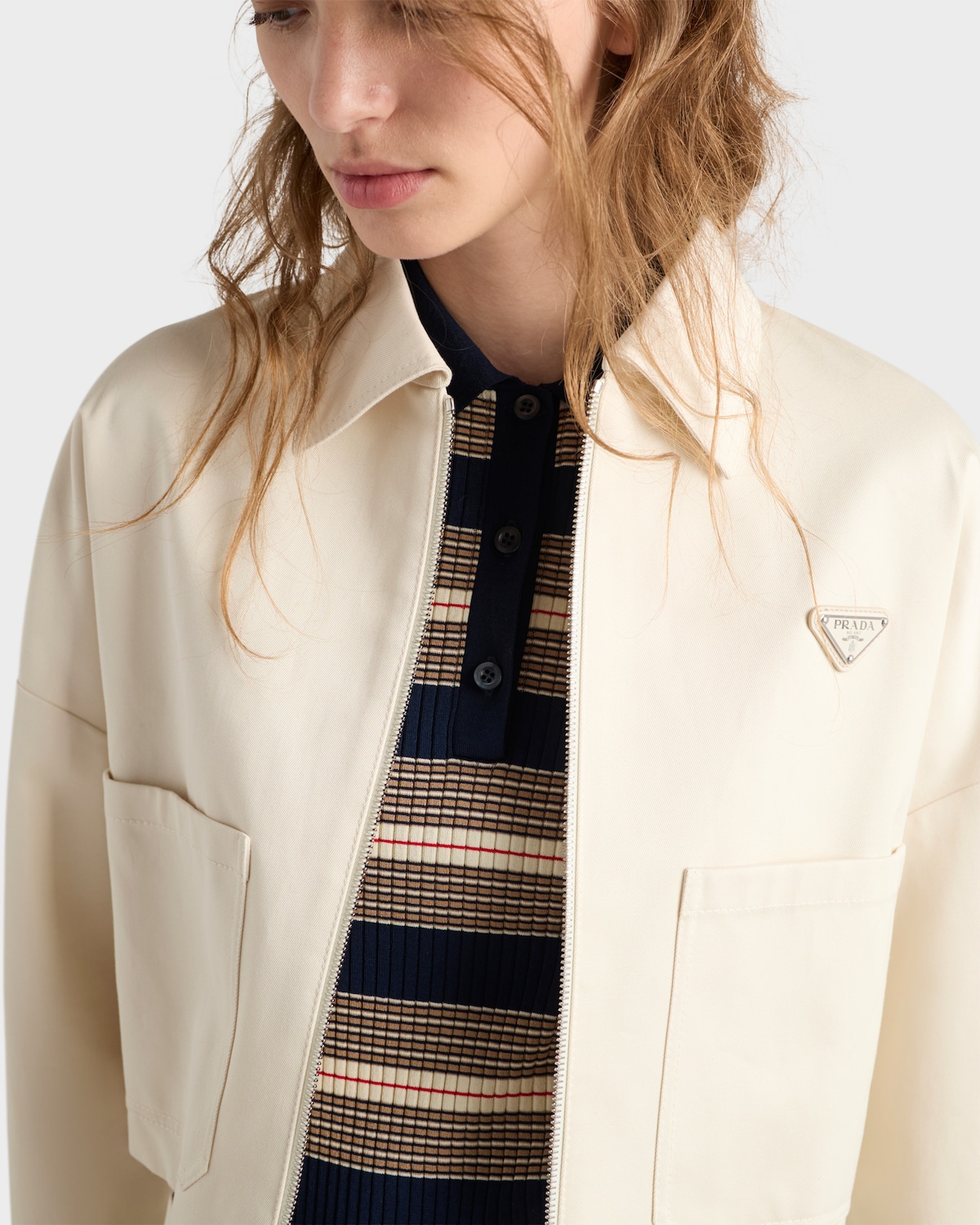 Natural Chino Blouson Jacket | PRADA - United States