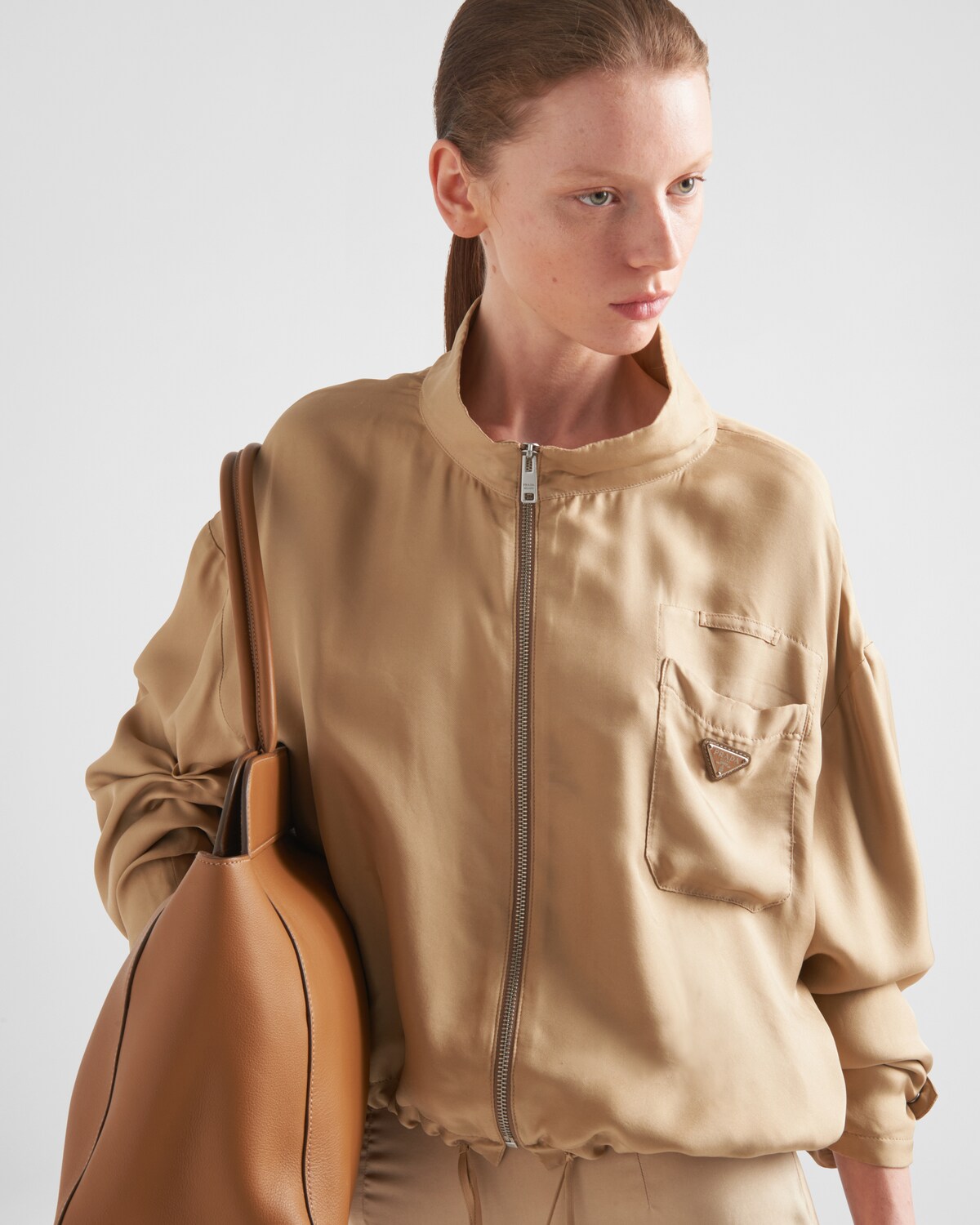 Cord Silk Twill Blouson Jacket | PRADA