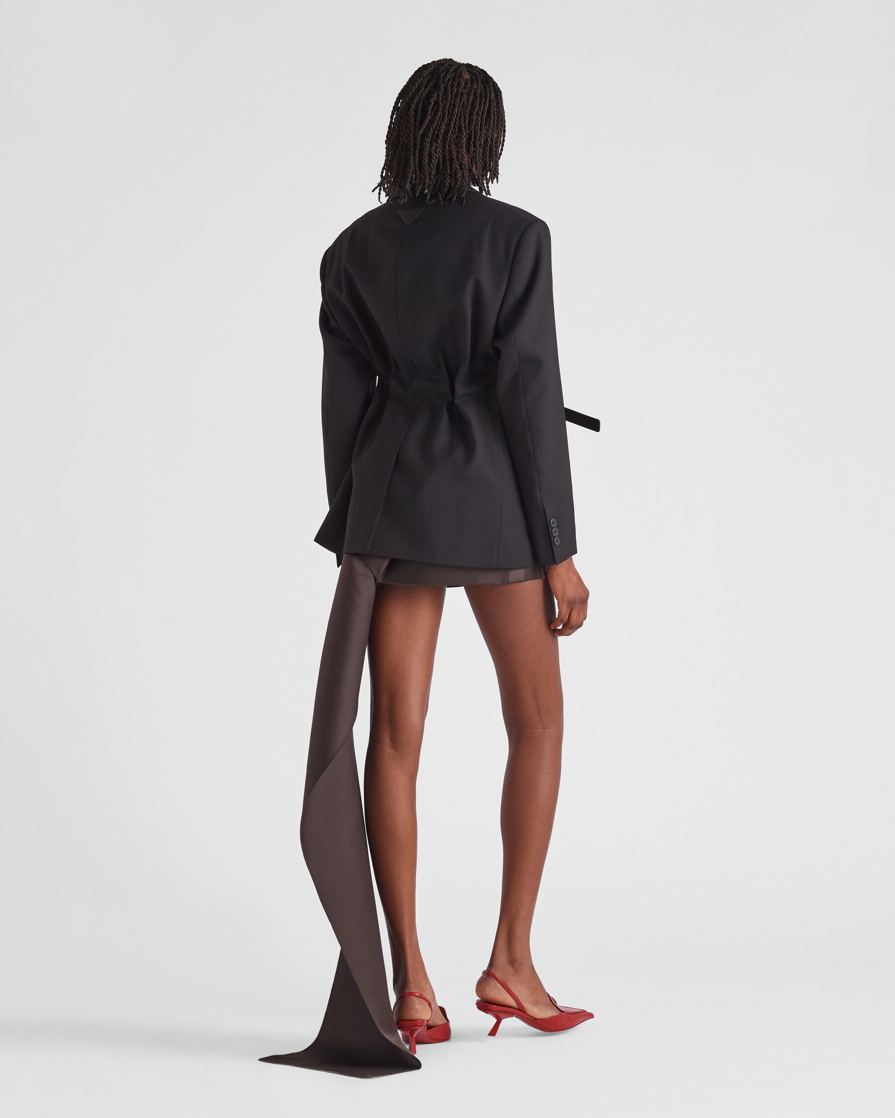 Black Single-breasted Wool Jacket | PRADA