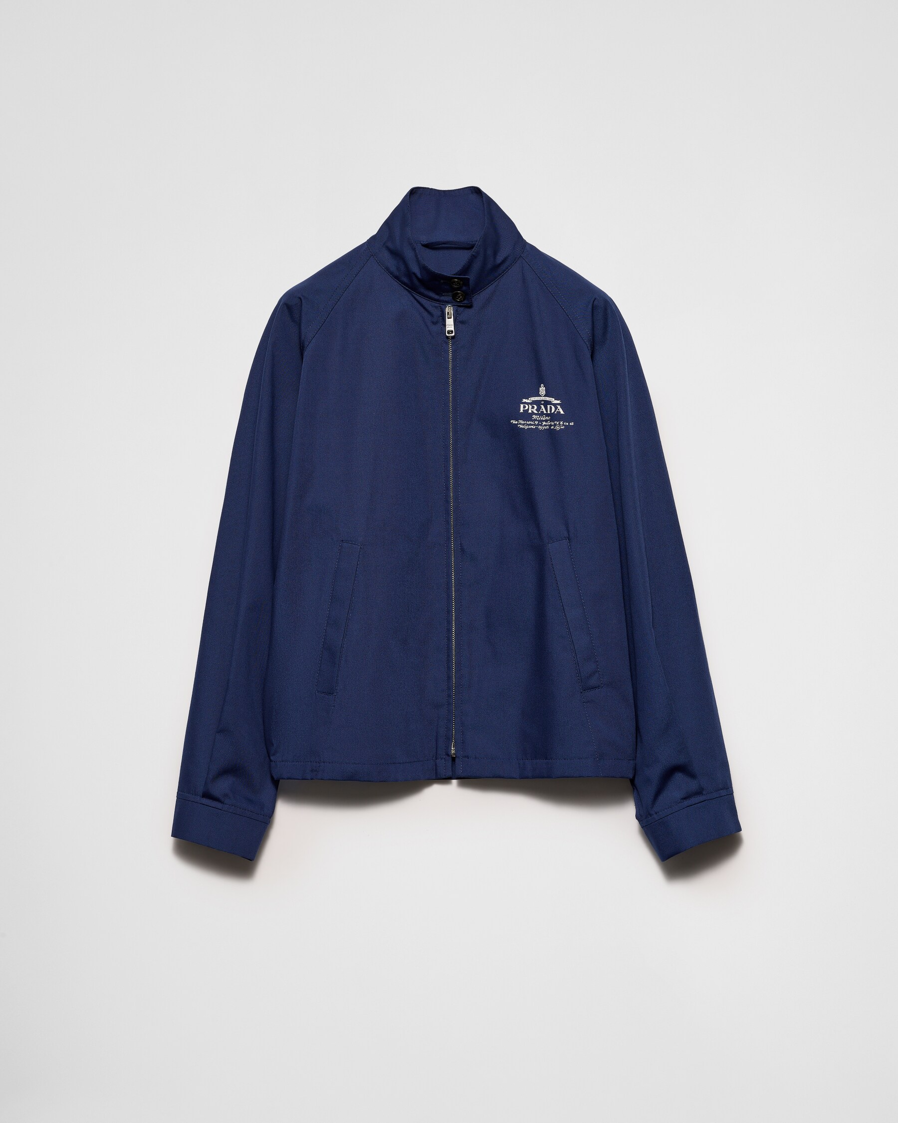 Baltic Blue Poplin Blouson Jacket | PRADA