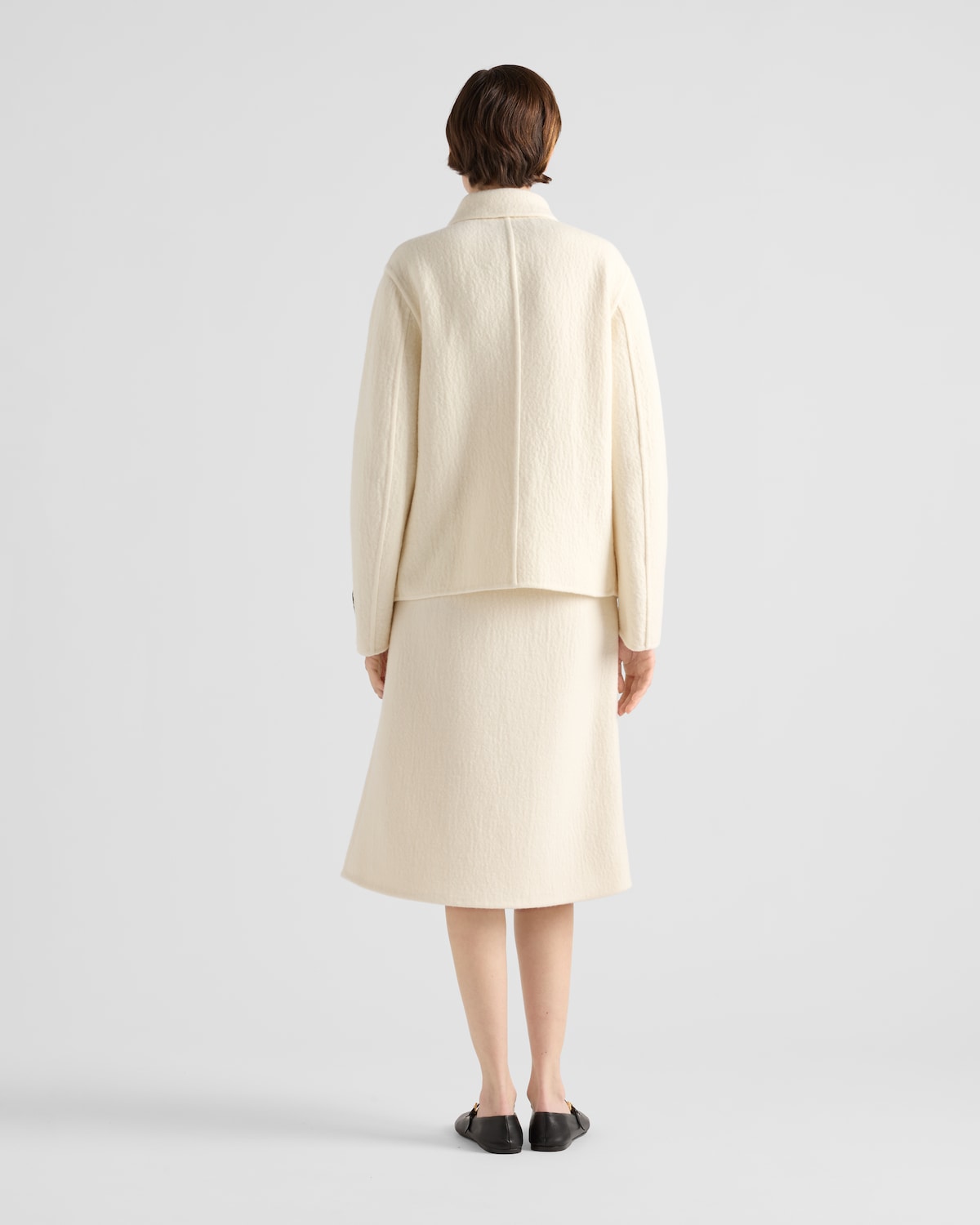 Ivory Double-breasted Twill Jacket | PRADA