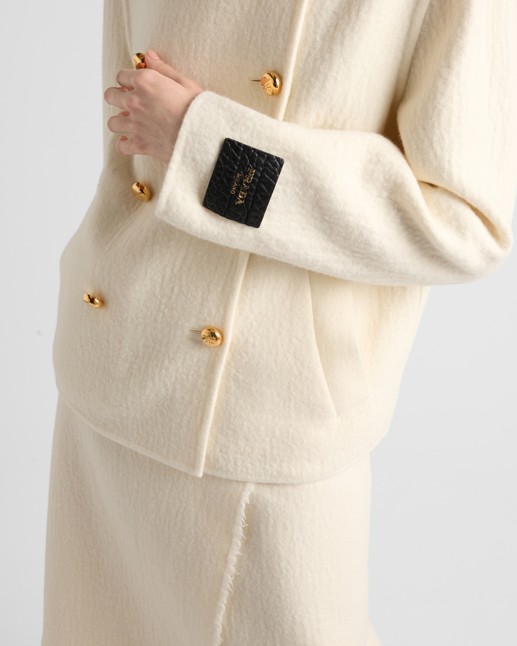 Ivory Double-breasted Twill Jacket | PRADA
