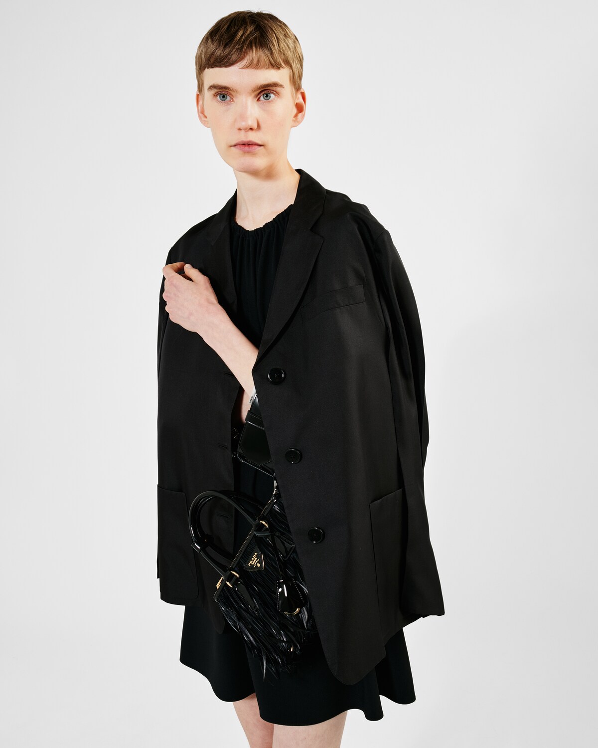 Black Single-breasted Twill Jacket | PRADA