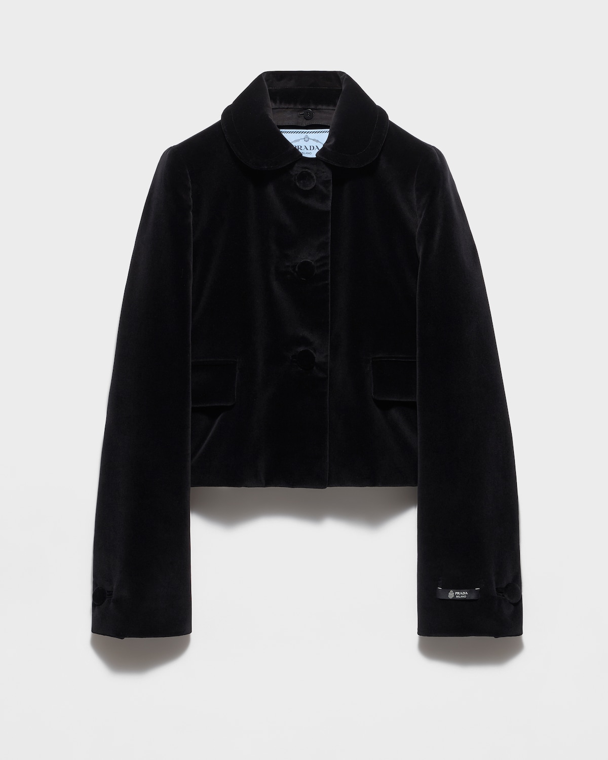Black Single-breasted Velvet Jacket | PRADA