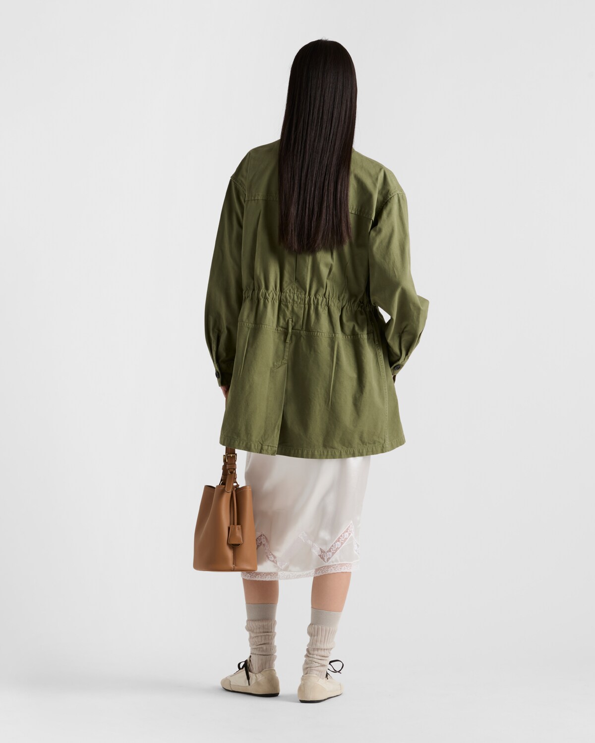 Military Green Old Panama Cotton Jacket | PRADA