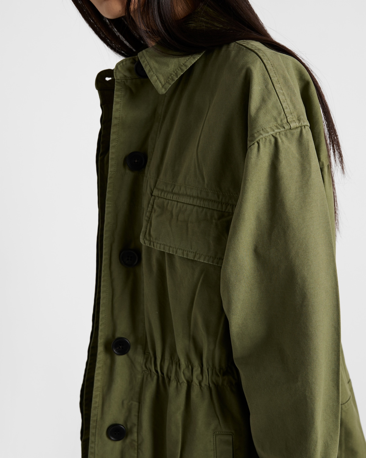 Military Green Old Panama Cotton Jacket | PRADA