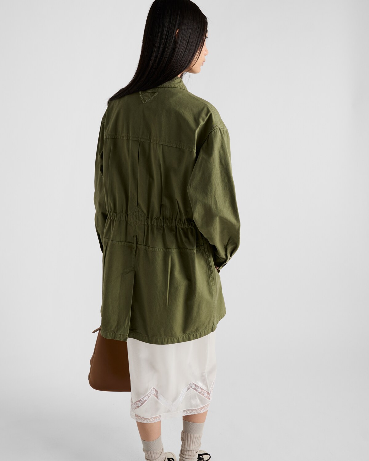 Military Green Old Panama Cotton Jacket | PRADA