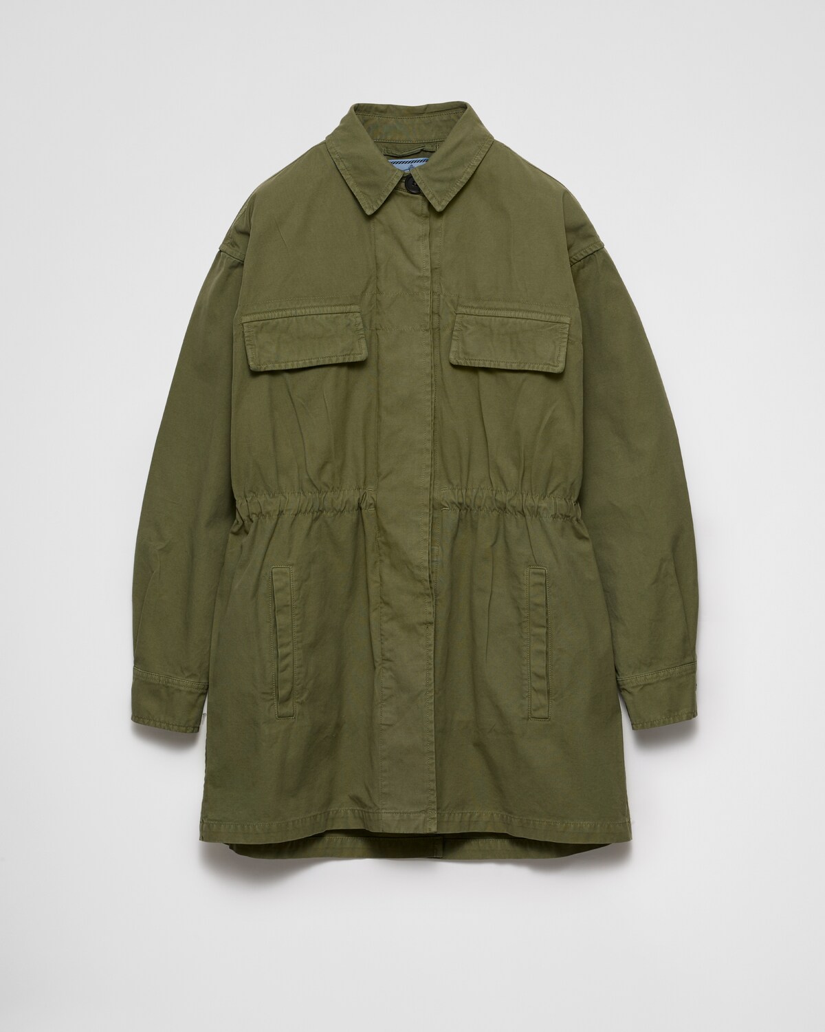 Military Green Old Panama Cotton Jacket | PRADA