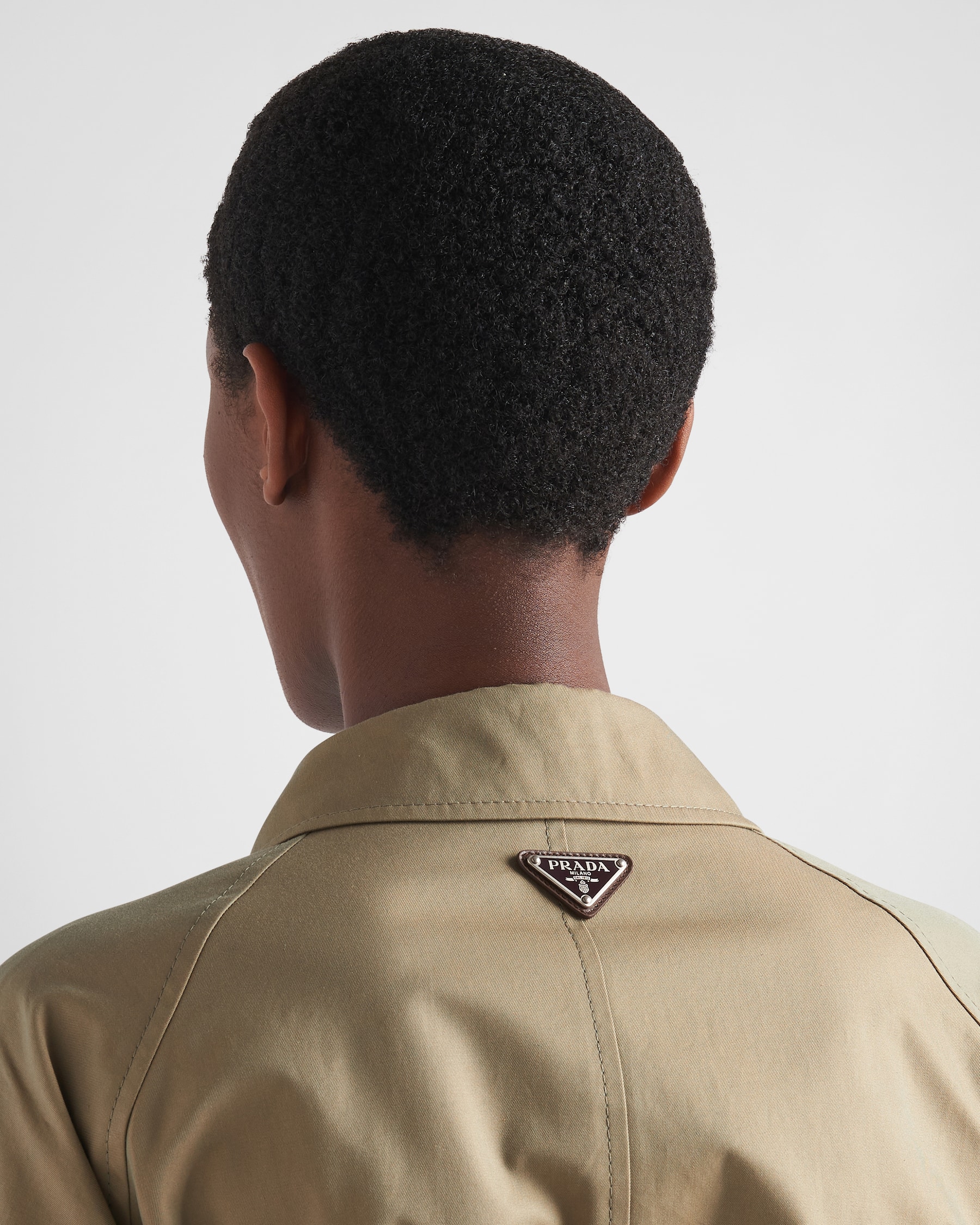 Olive Green Single-breasted Cotton Twill Trench Coat | PRADA