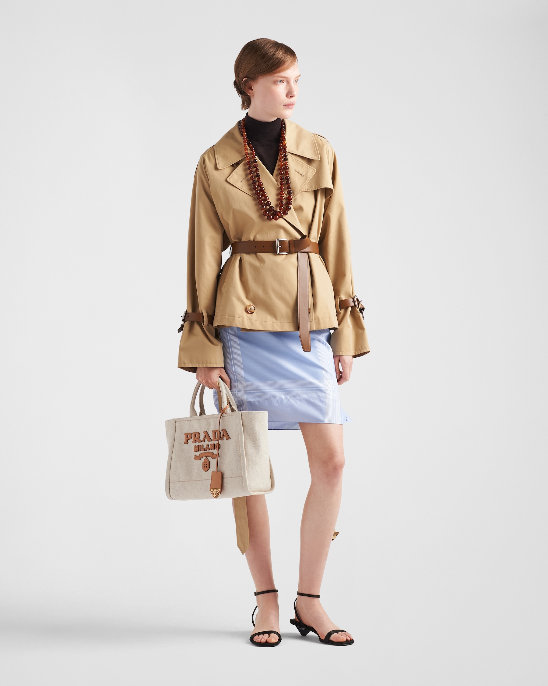 Honey Cotton Twill Trench Jacket | PRADA