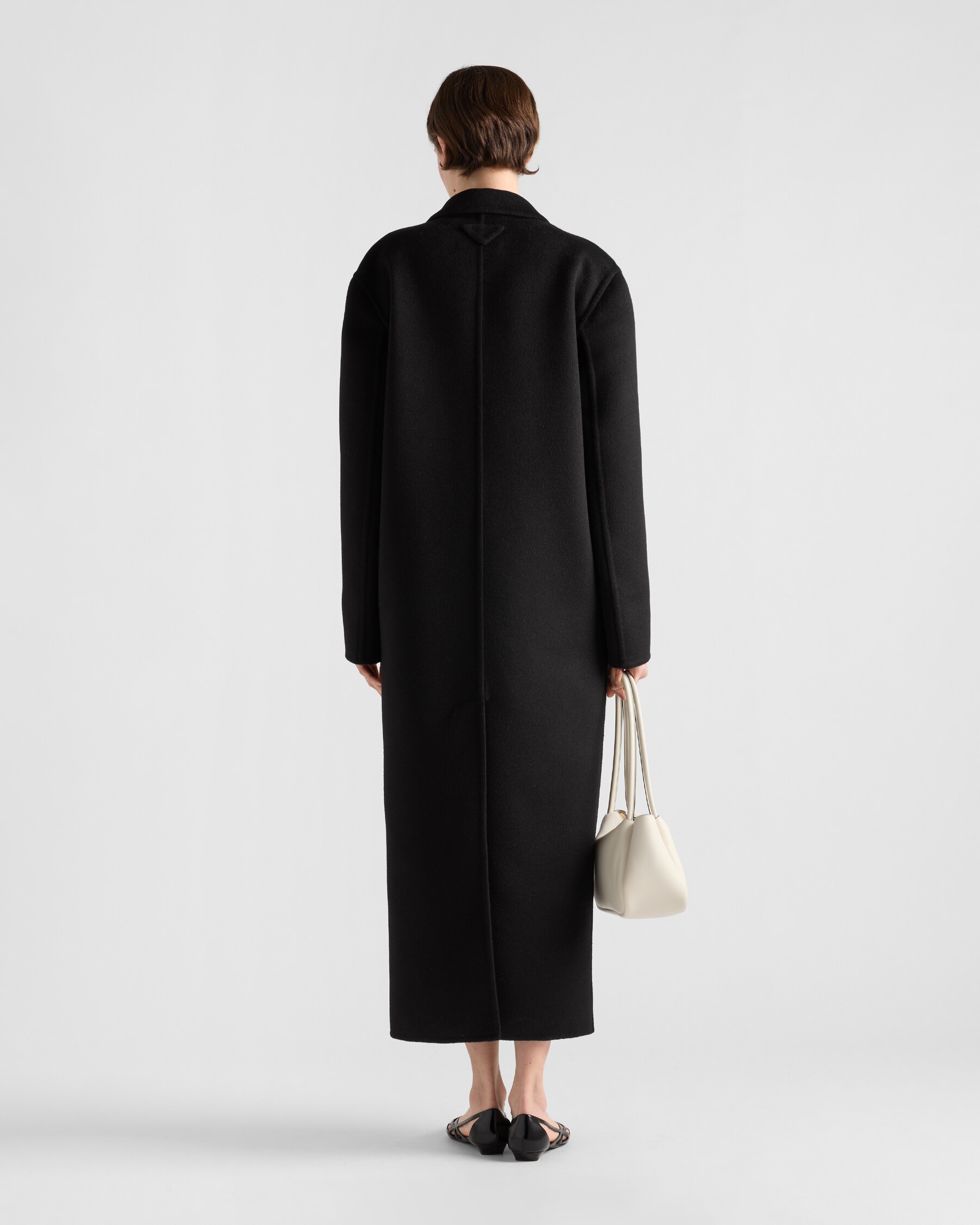 Black Long Cashgora Coat | PRADA