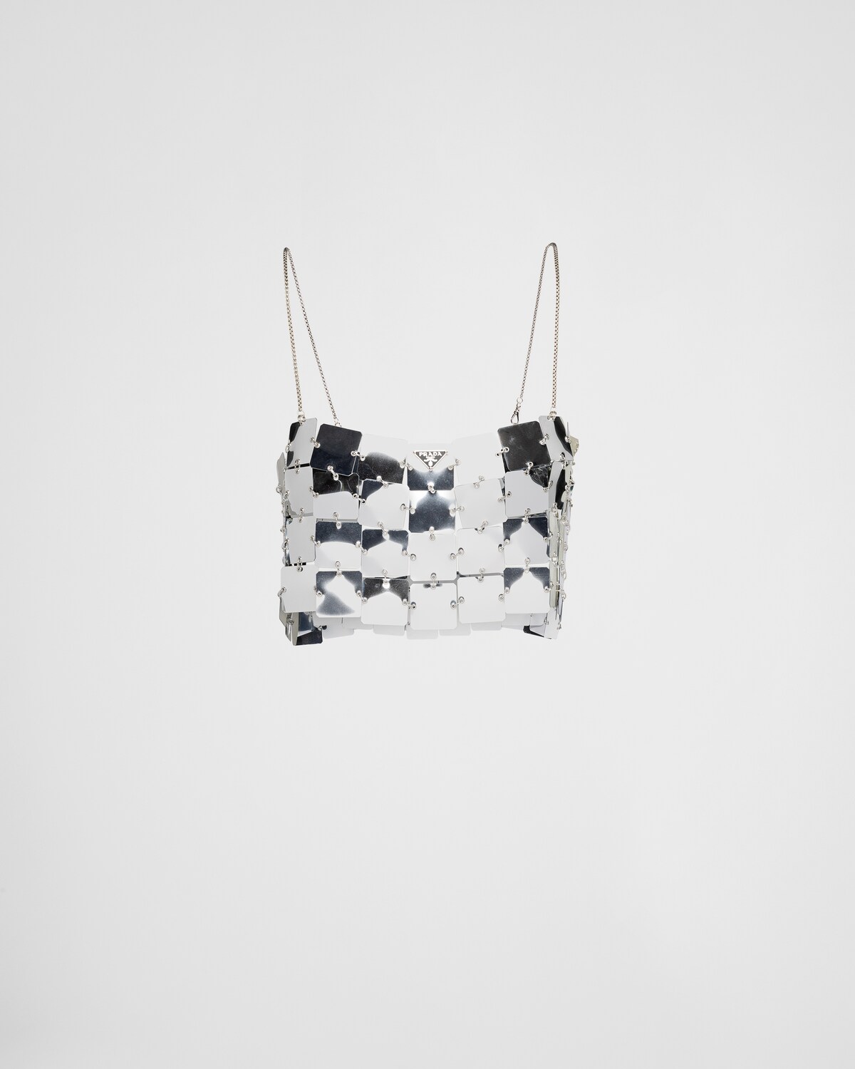 Silver Chainmail Square Maxi-sequin Top | PRADA