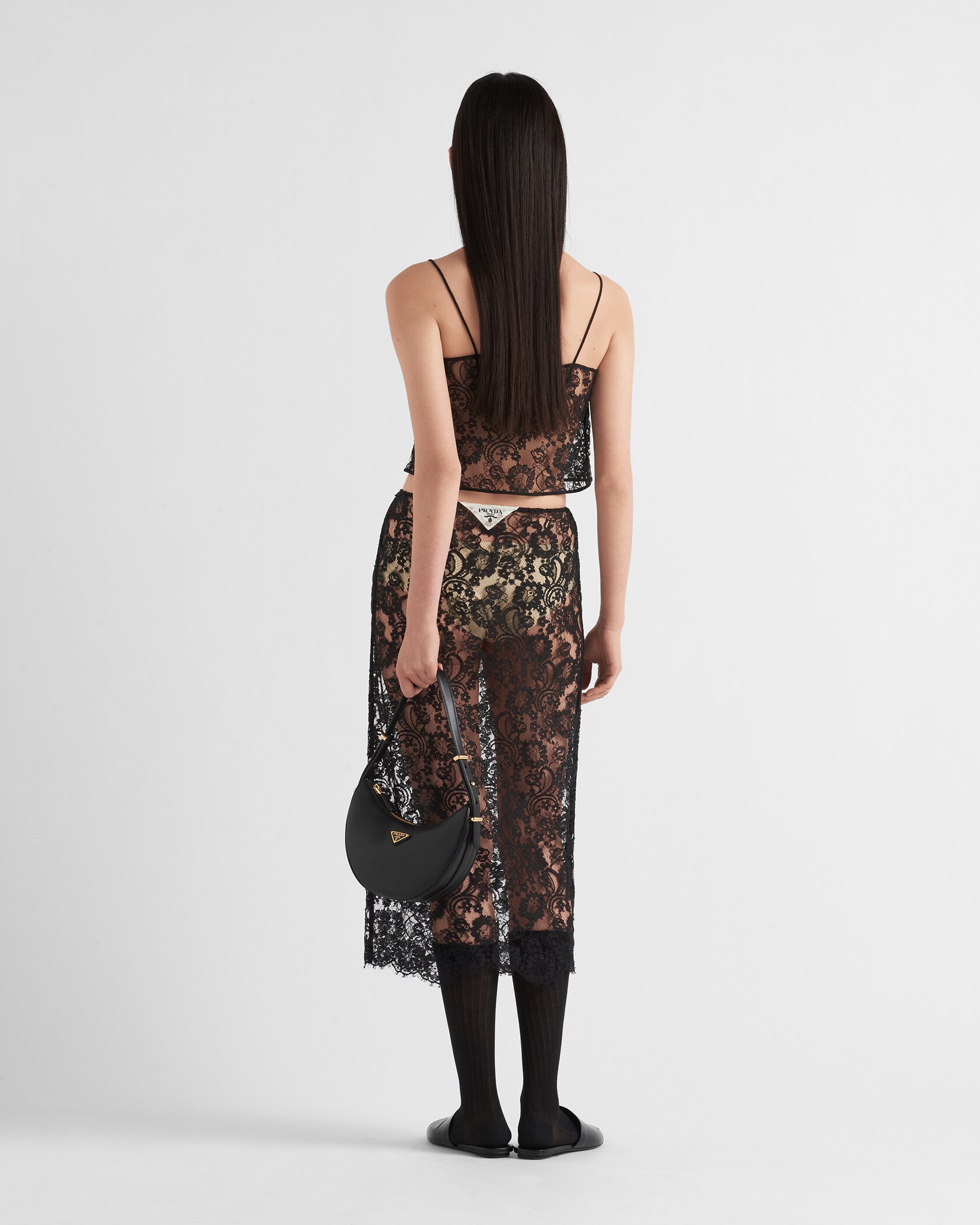 Black Lace Top | PRADA