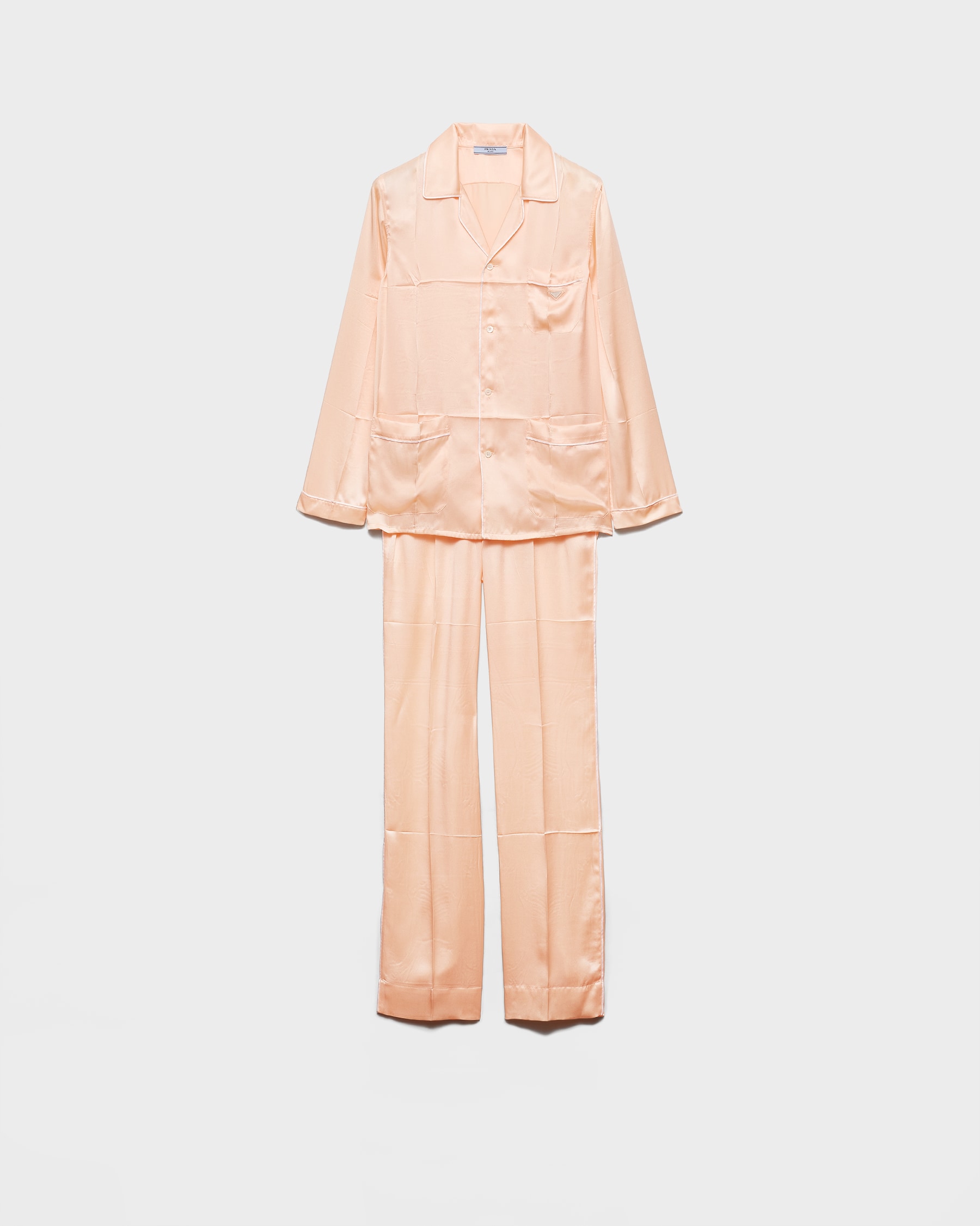 Peach Vintage-look Satin Pajamas | PRADA - United States