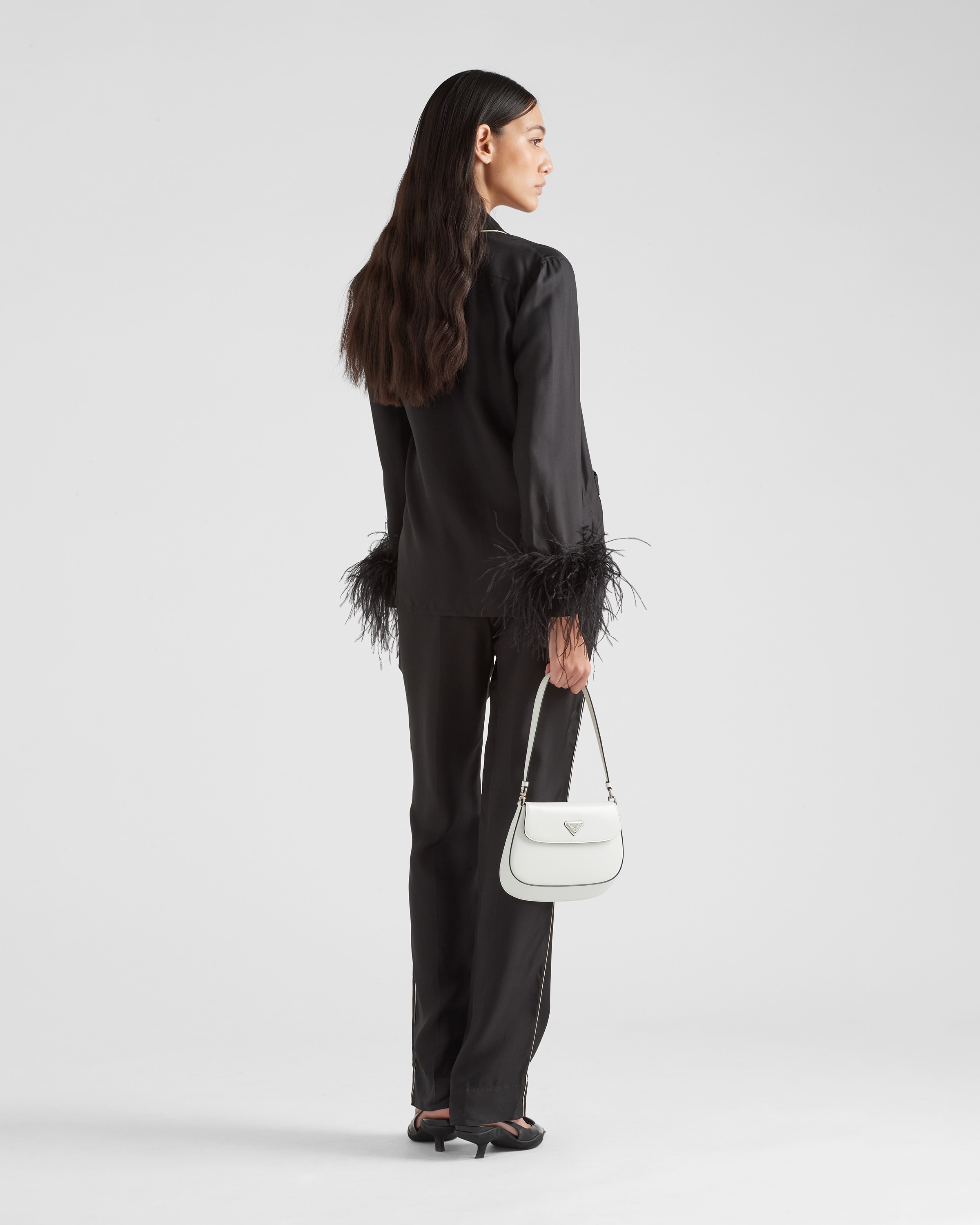 Black Silk Twill Pajamas | PRADA