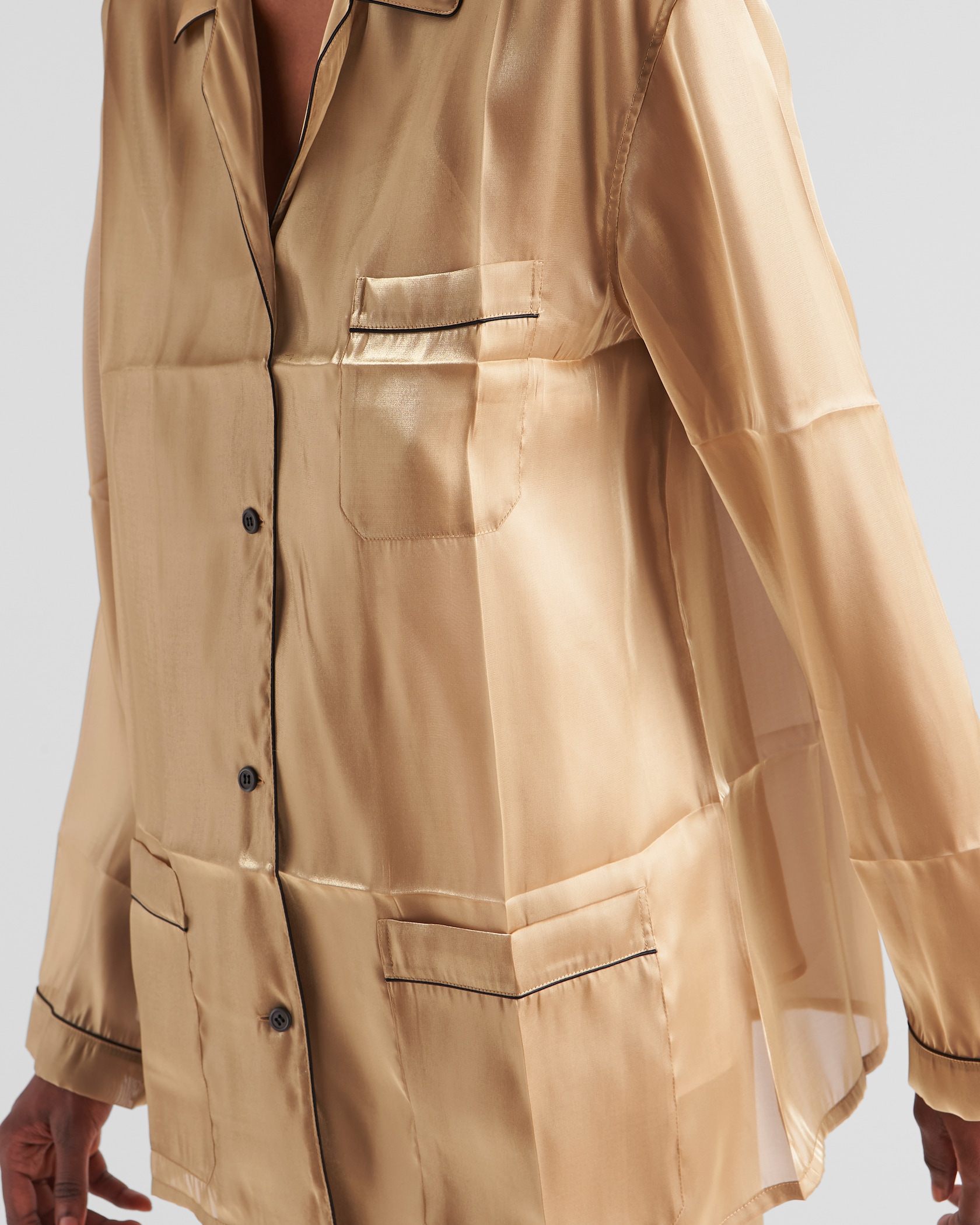 Mustard Technical Voile Pajamas | PRADA