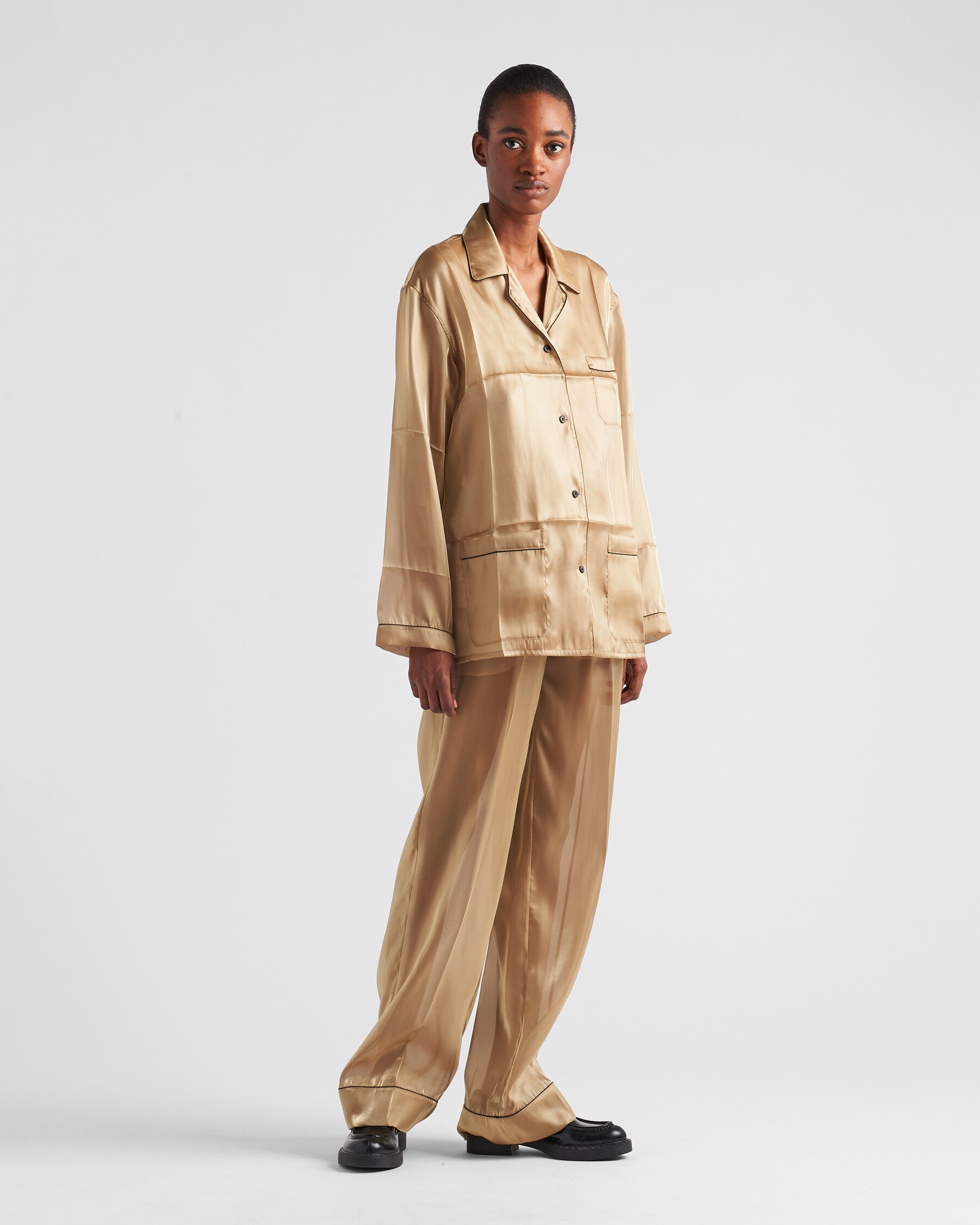 Mustard Technical Voile Pajamas | PRADA