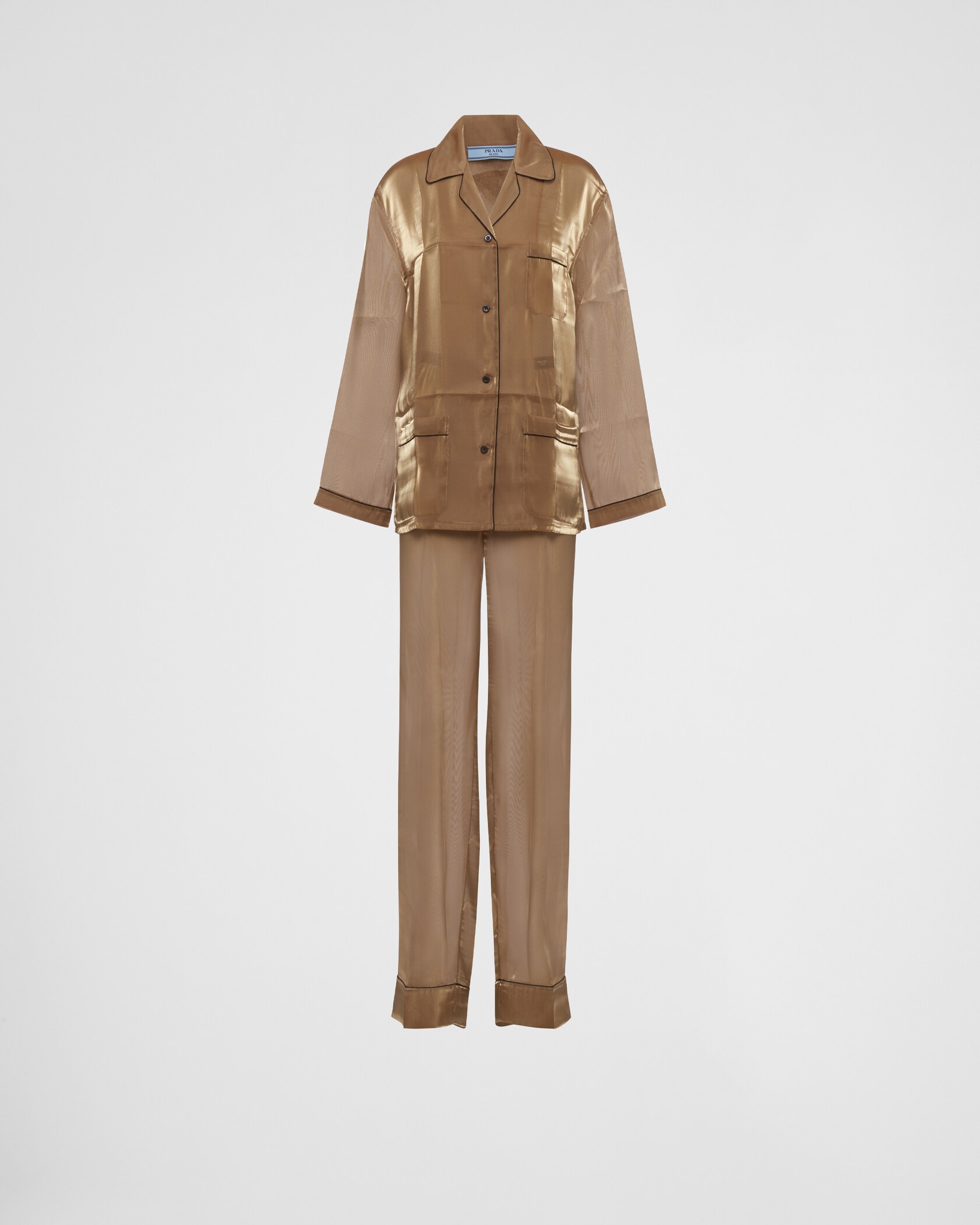 Mustard Technical Voile Pajamas | PRADA