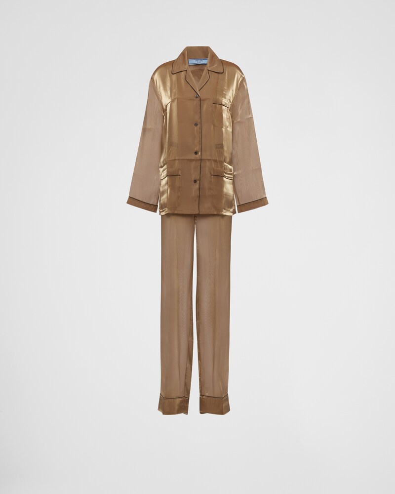 Mustard Technical Voile Pajamas | PRADA