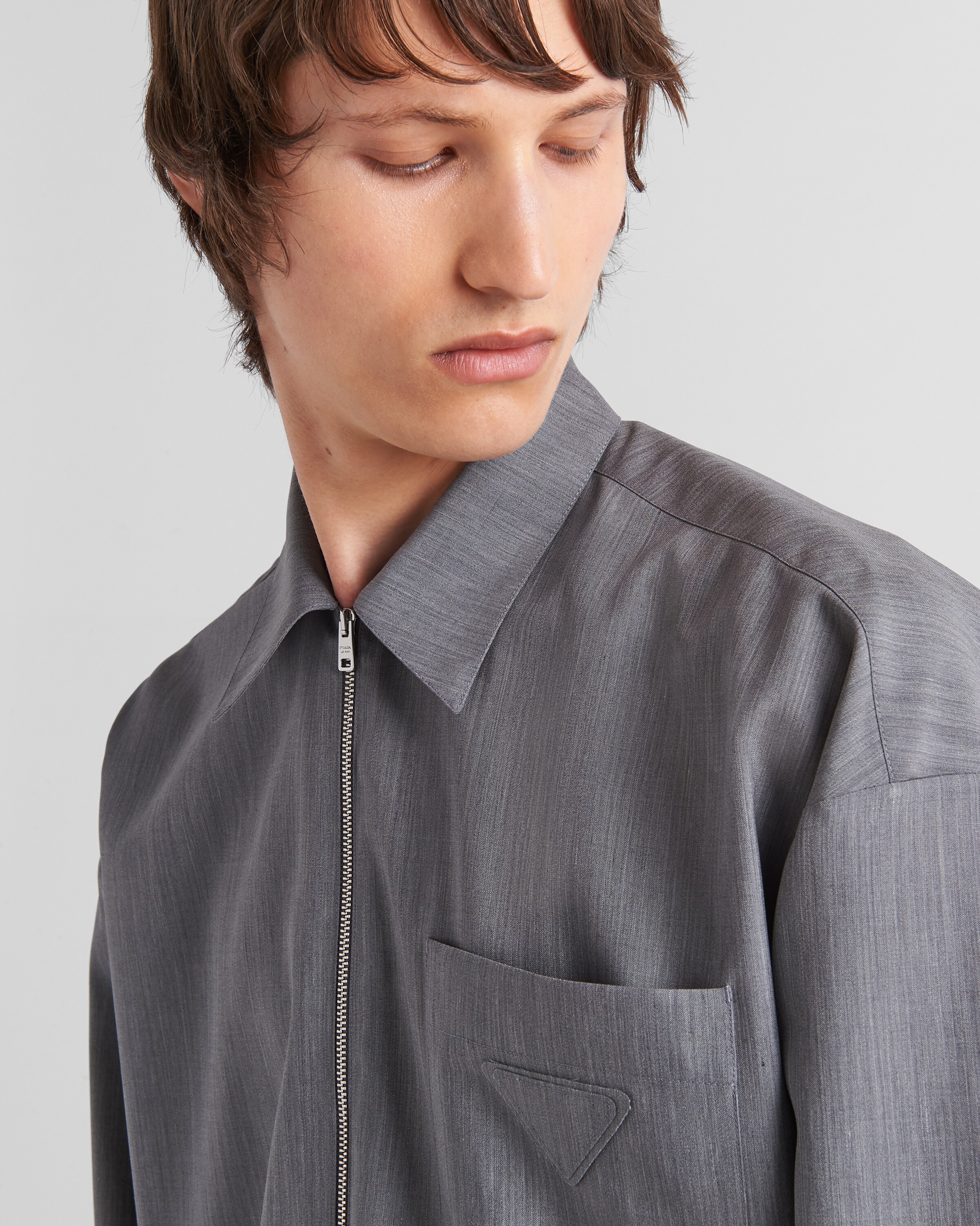 Grey Wool And Mohair Shirt | PRADA