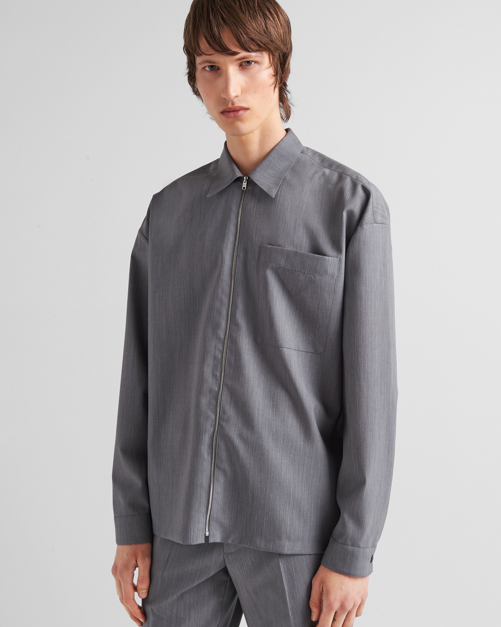 Grey Wool And Mohair Shirt | PRADA