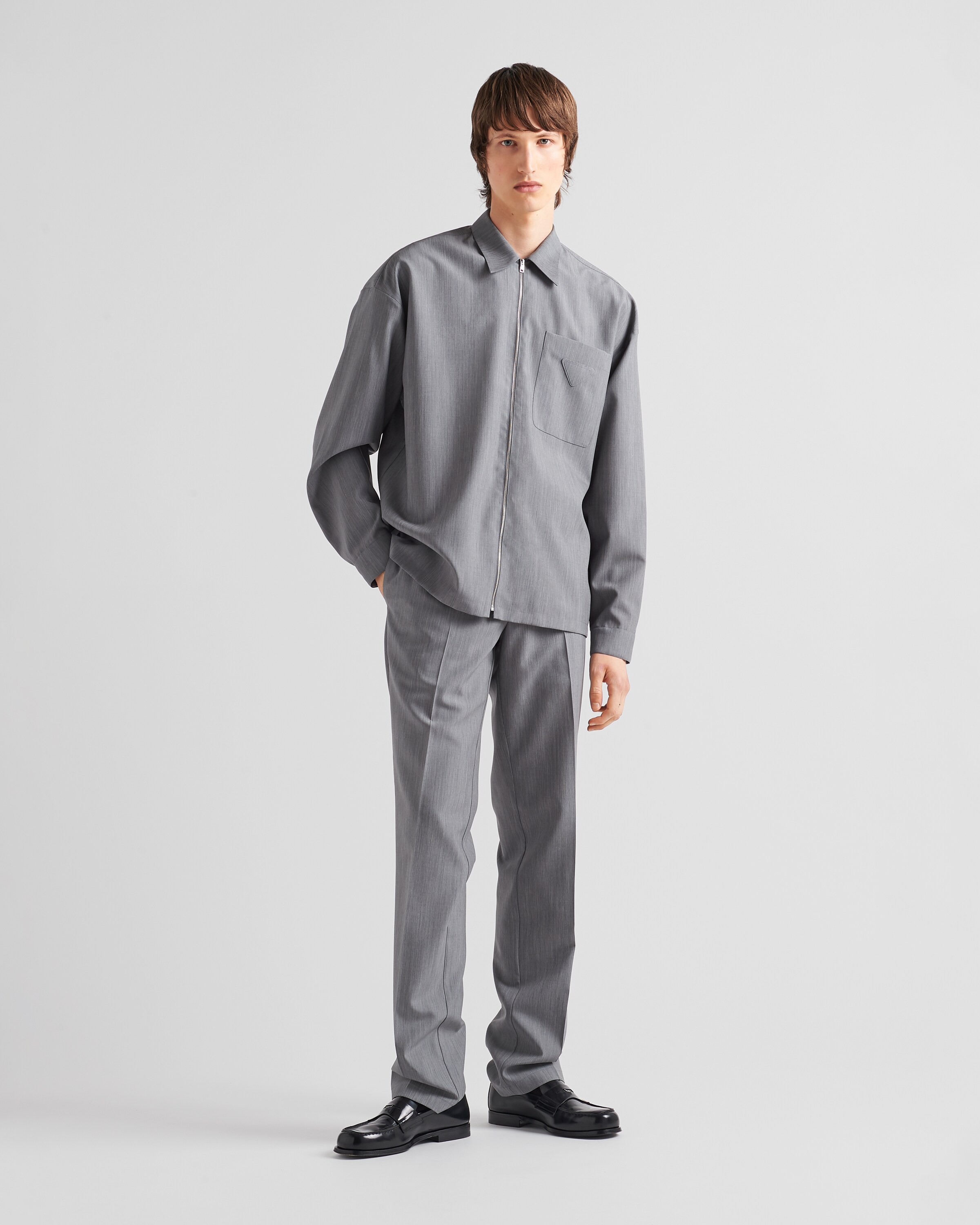Grey Wool And Mohair Shirt | PRADA