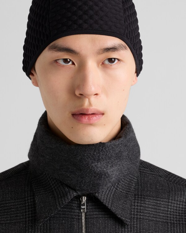 Anthracite Gray Wool Zipper Shirt | PRADA