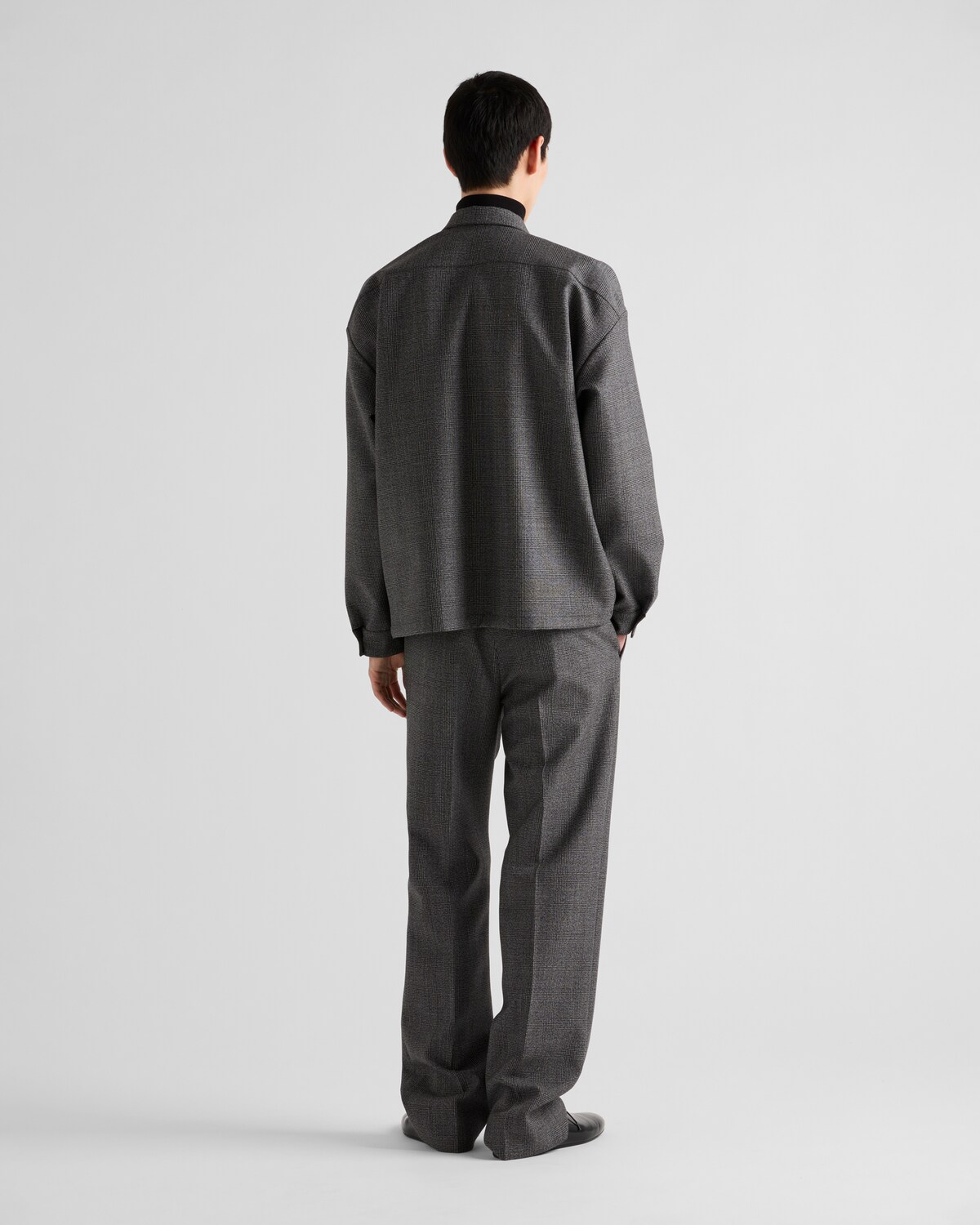 Slate Gray Wool Zipper Shirt | PRADA