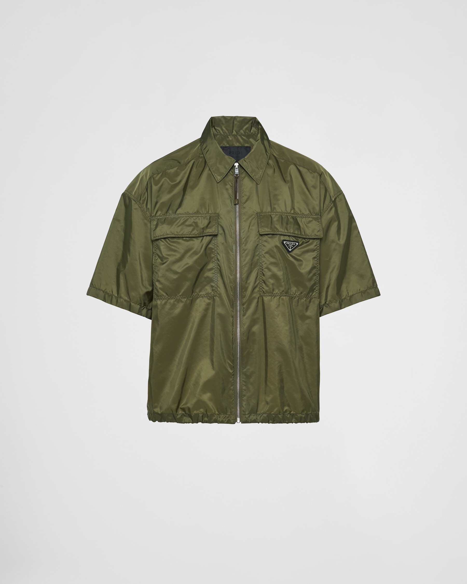 Military Green Short-sleeve Light Re-nylon Shirt | PRADA