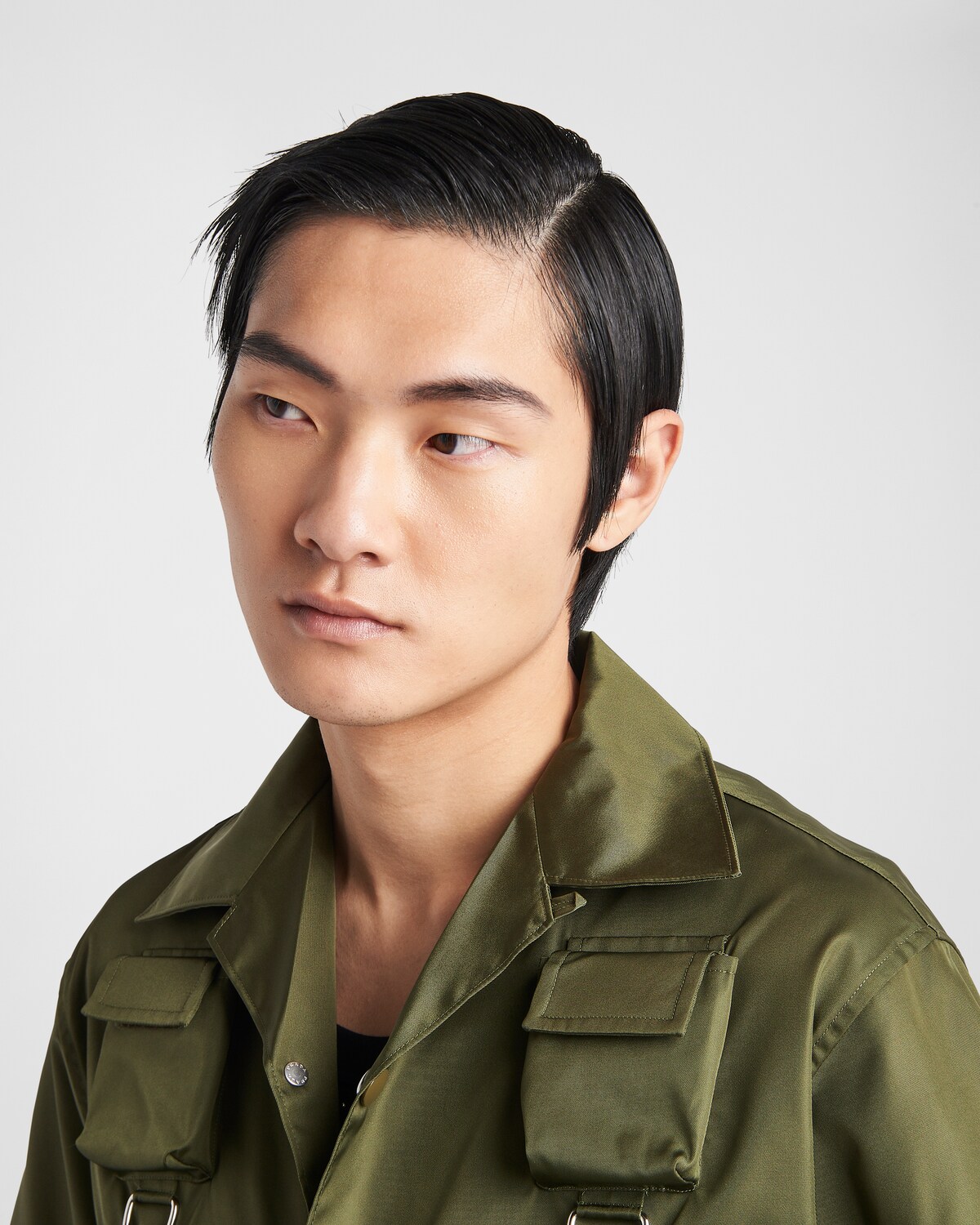 Loden Green Short-sleeved Re-nylon Shirt | PRADA