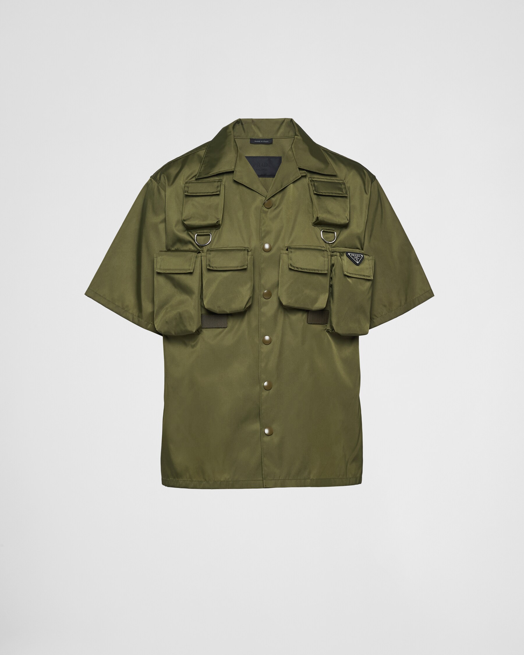 Loden Green Short-sleeved Re-nylon Shirt | PRADA