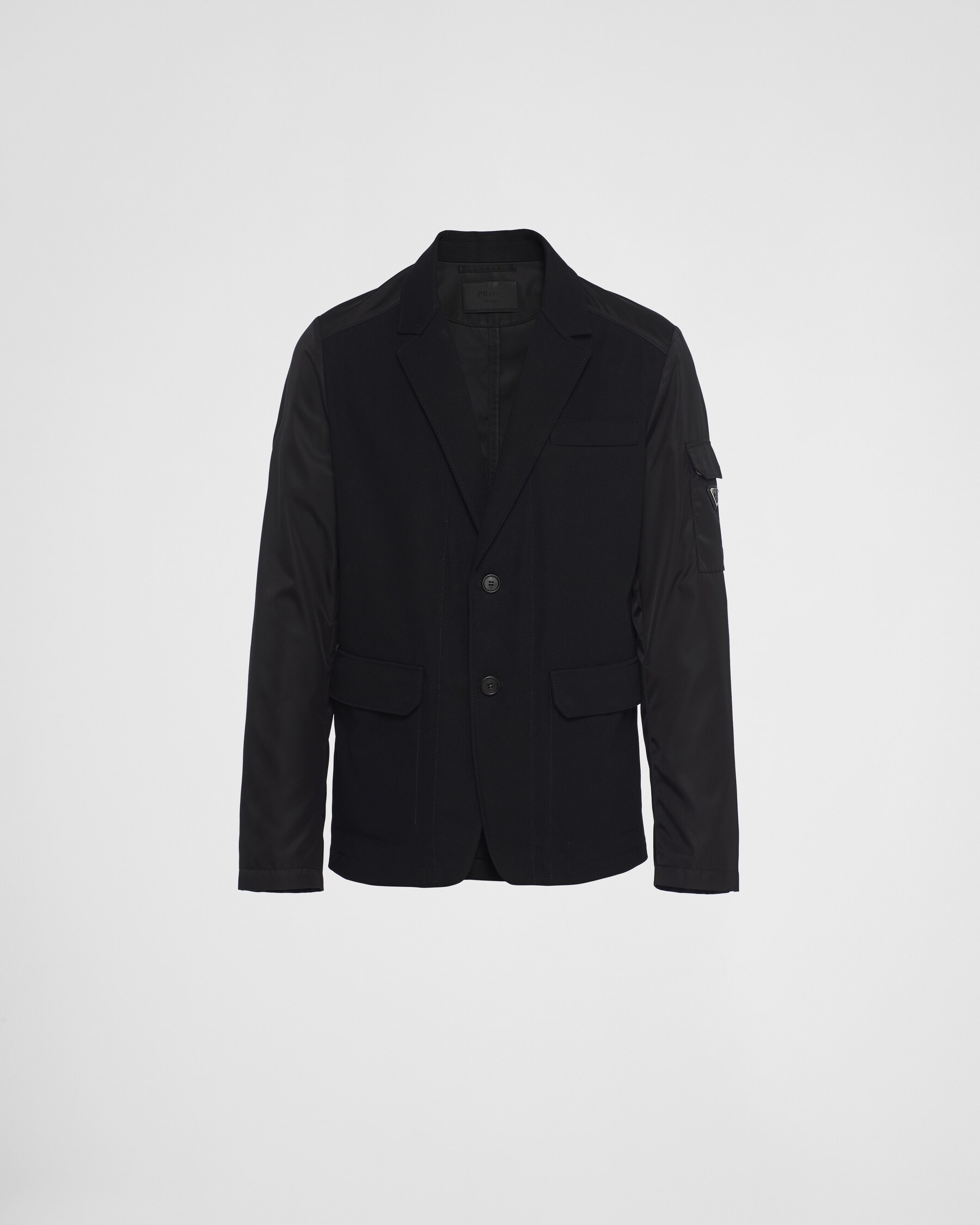 Black Single-breasted Cotton Jacket | PRADA