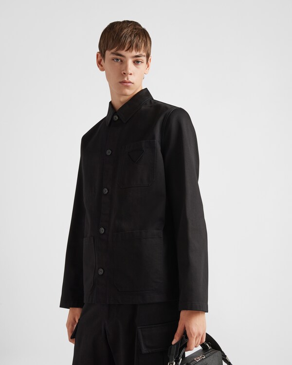 Black Single-breasted Cotton Jacket | PRADA