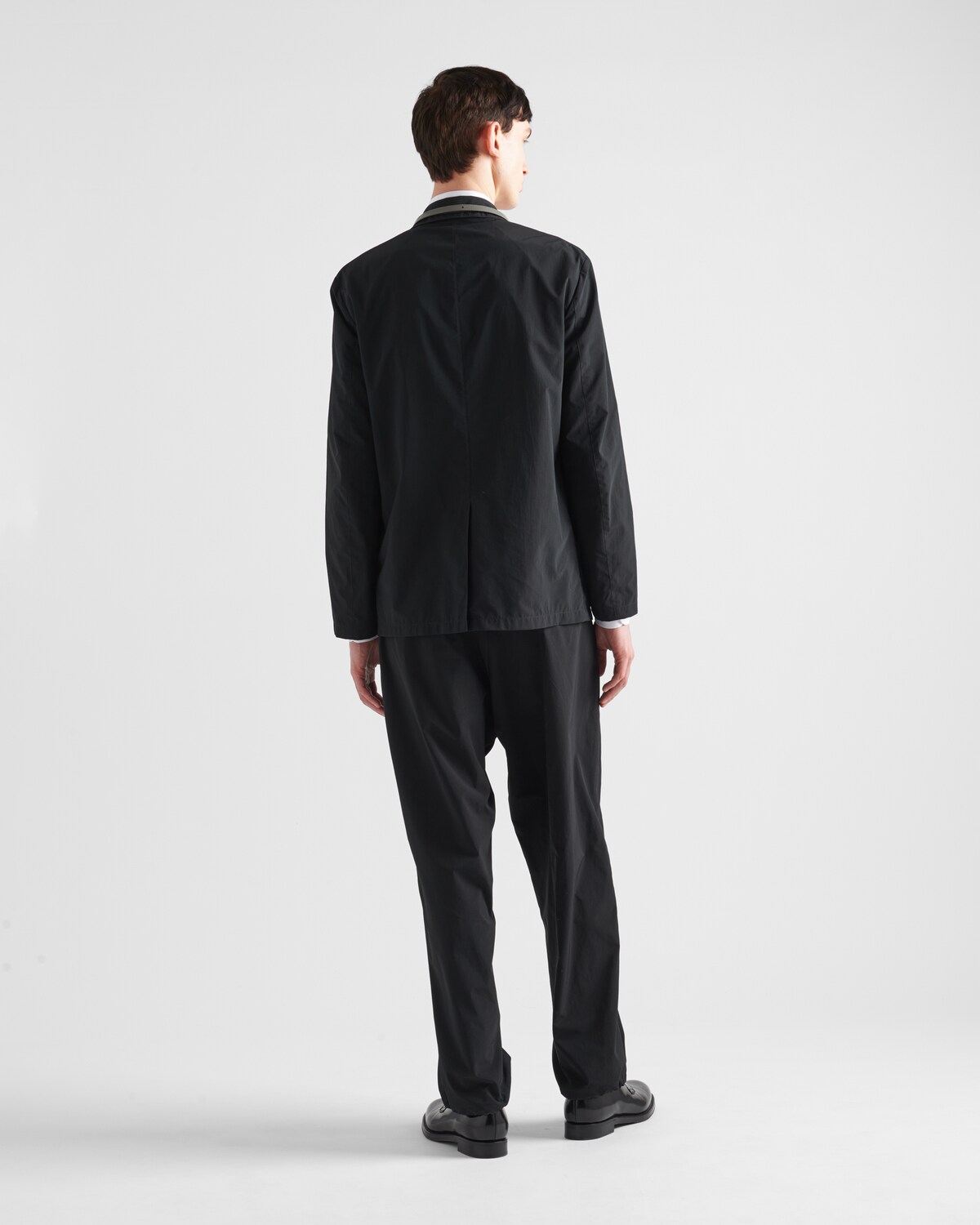 Black Single-breasted Technical Fabric Jacket | PRADA