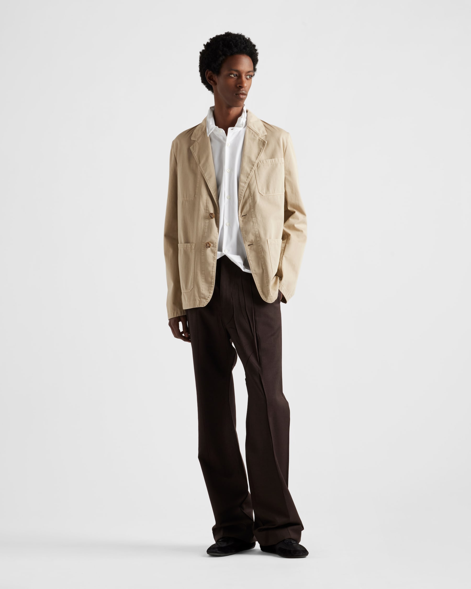 Cord Single-breasted Cotton Jacket | PRADA - United States