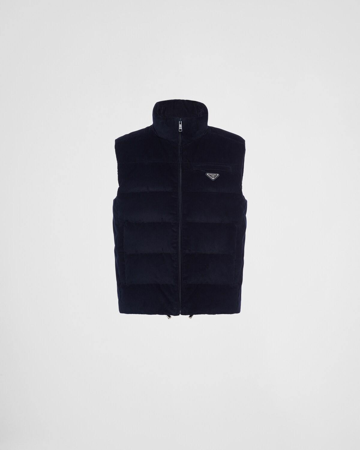 Blue Corduroy Down Vest | PRADA