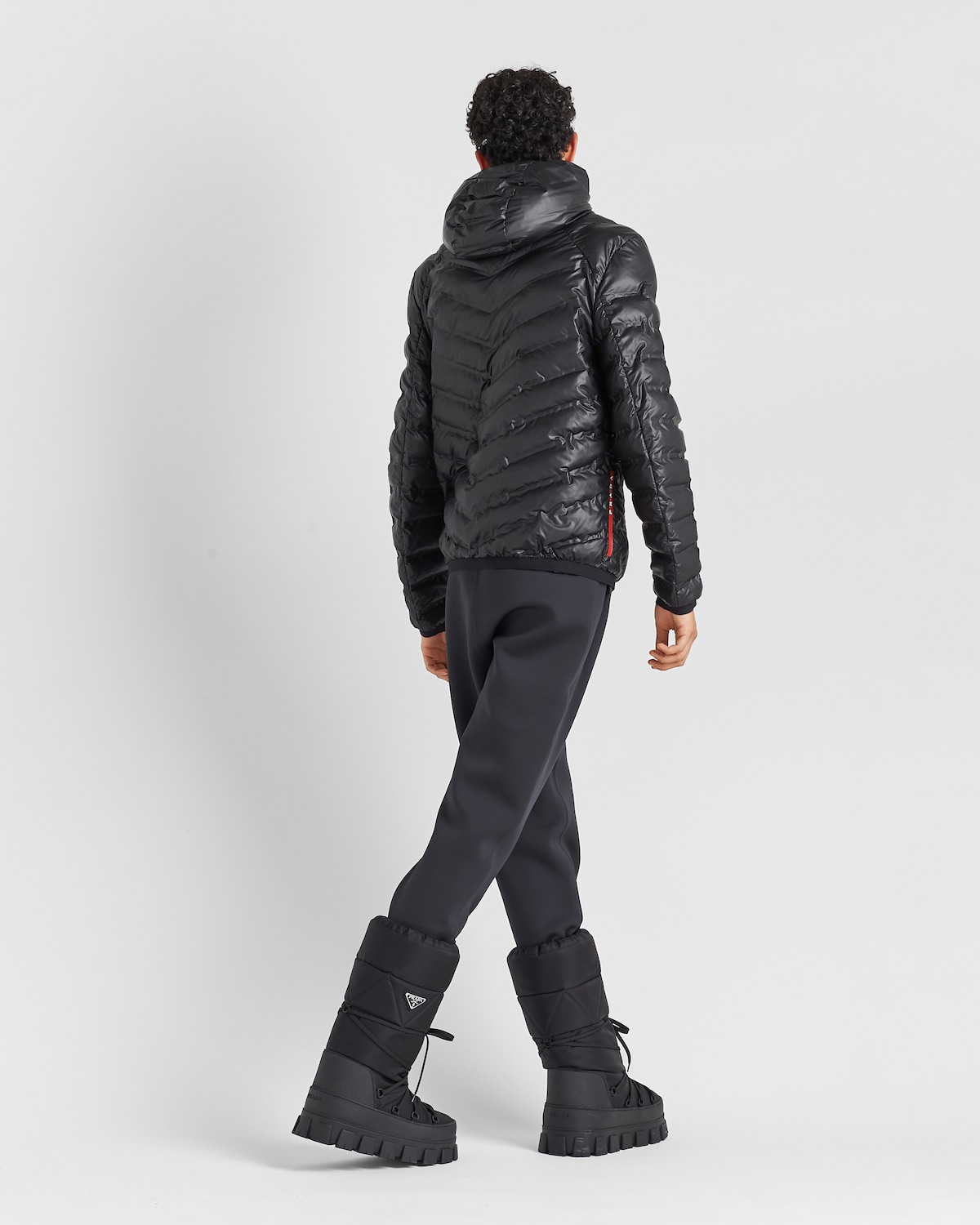 Black Light Re-nylon Hooded Puffer Jacket | PRADA