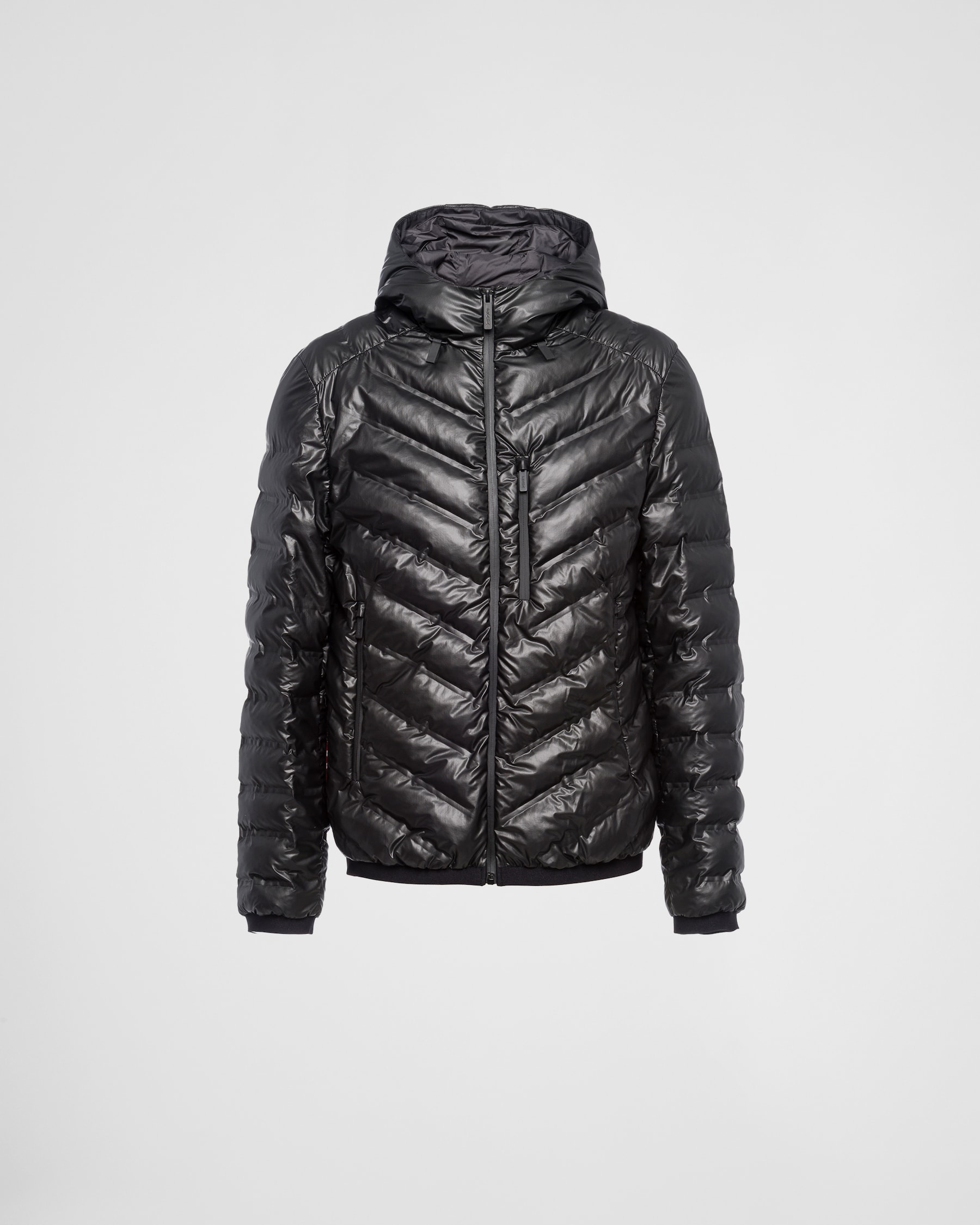 Black Light Re-nylon Hooded Puffer Jacket | PRADA