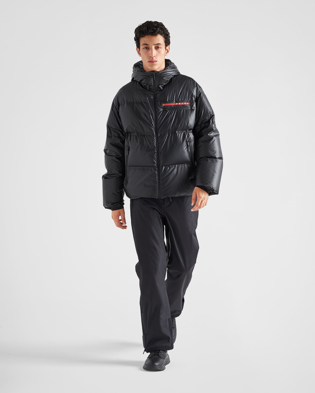 Black Light Re-nylon Hooded Puffer Jacket | PRADA