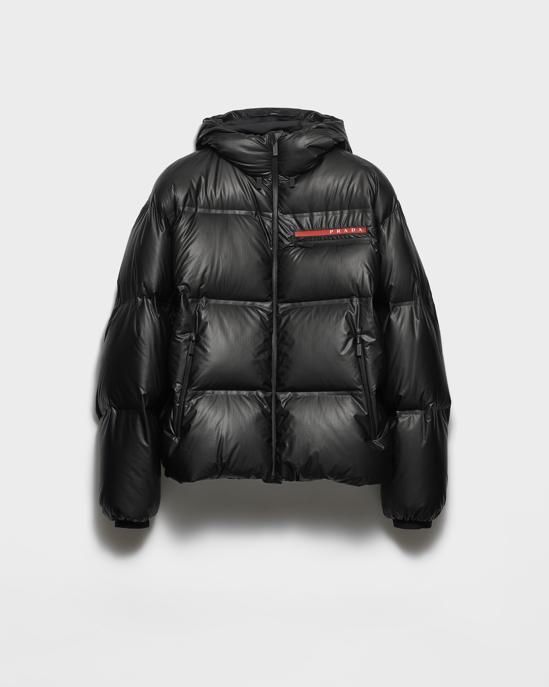 Black Light Re-nylon Hooded Puffer Jacket | PRADA