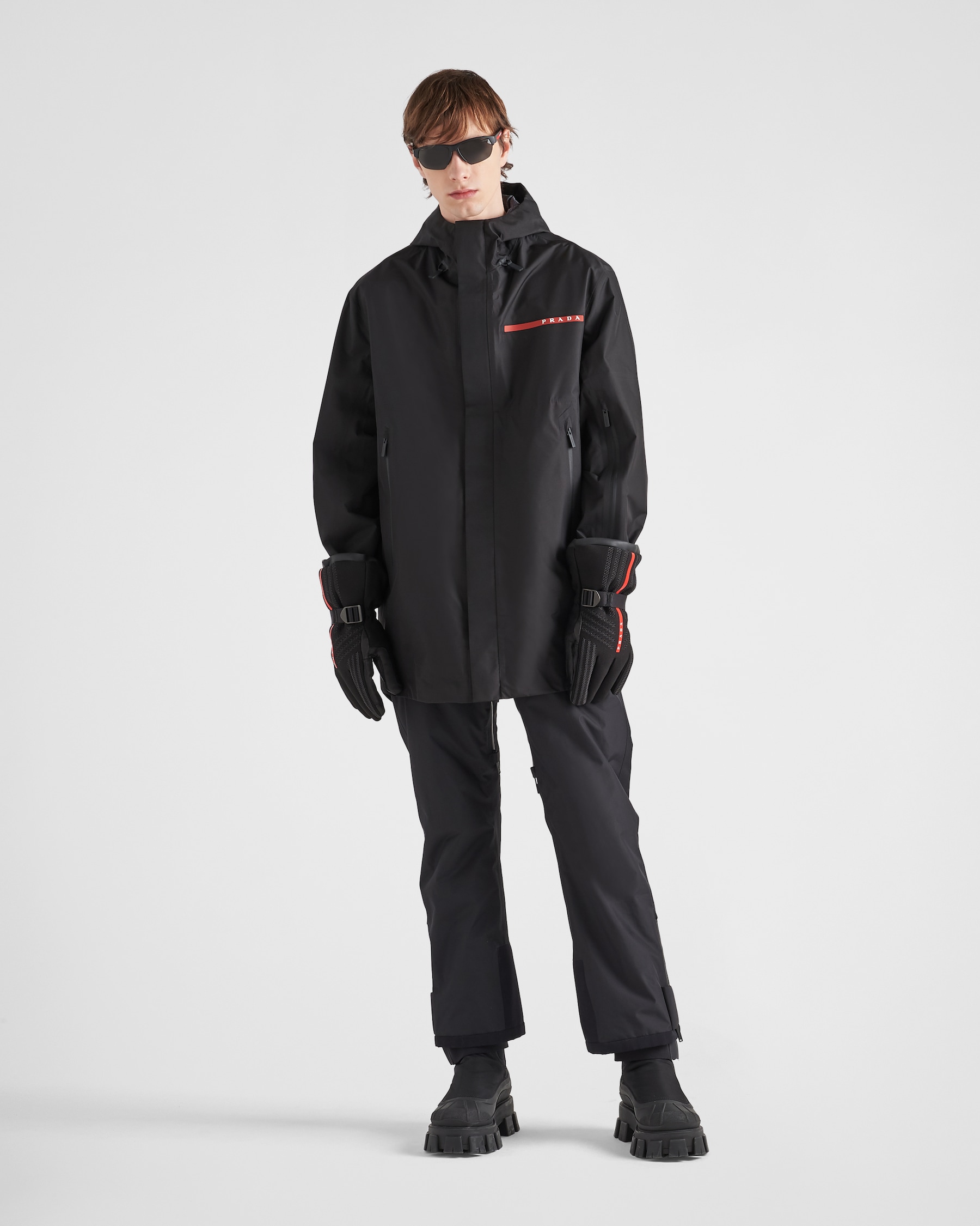 Black Extreme-tex Hooded Raincoat | PRADA