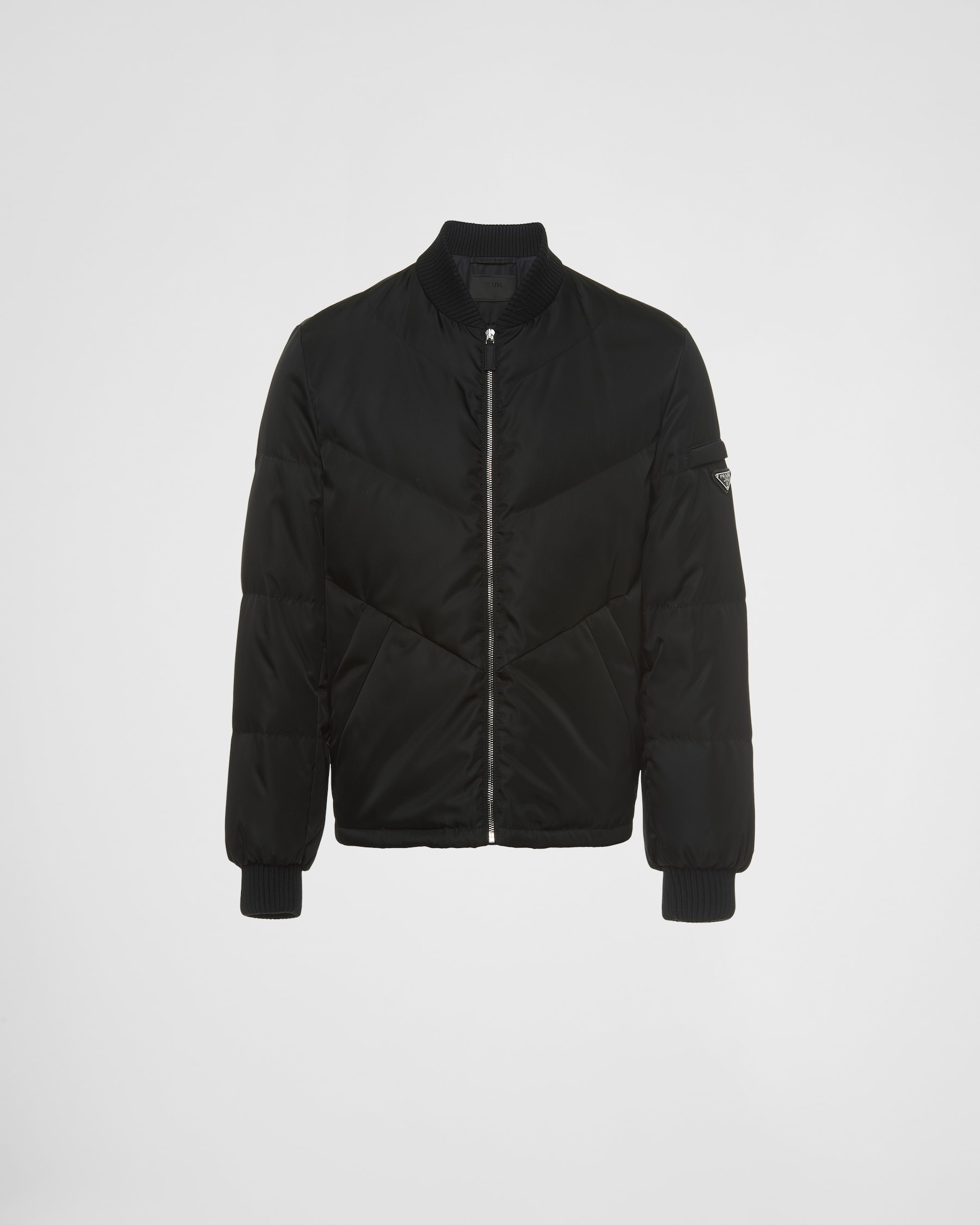 Black Re-nylon Cropped Down Jacket | PRADA