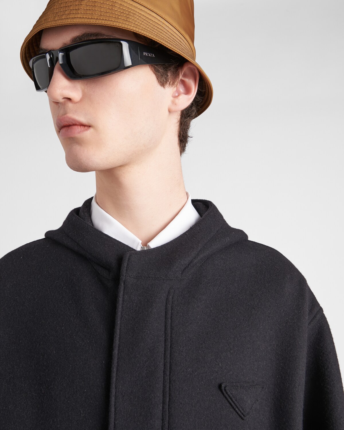 Black Wool Blend Parka | PRADA