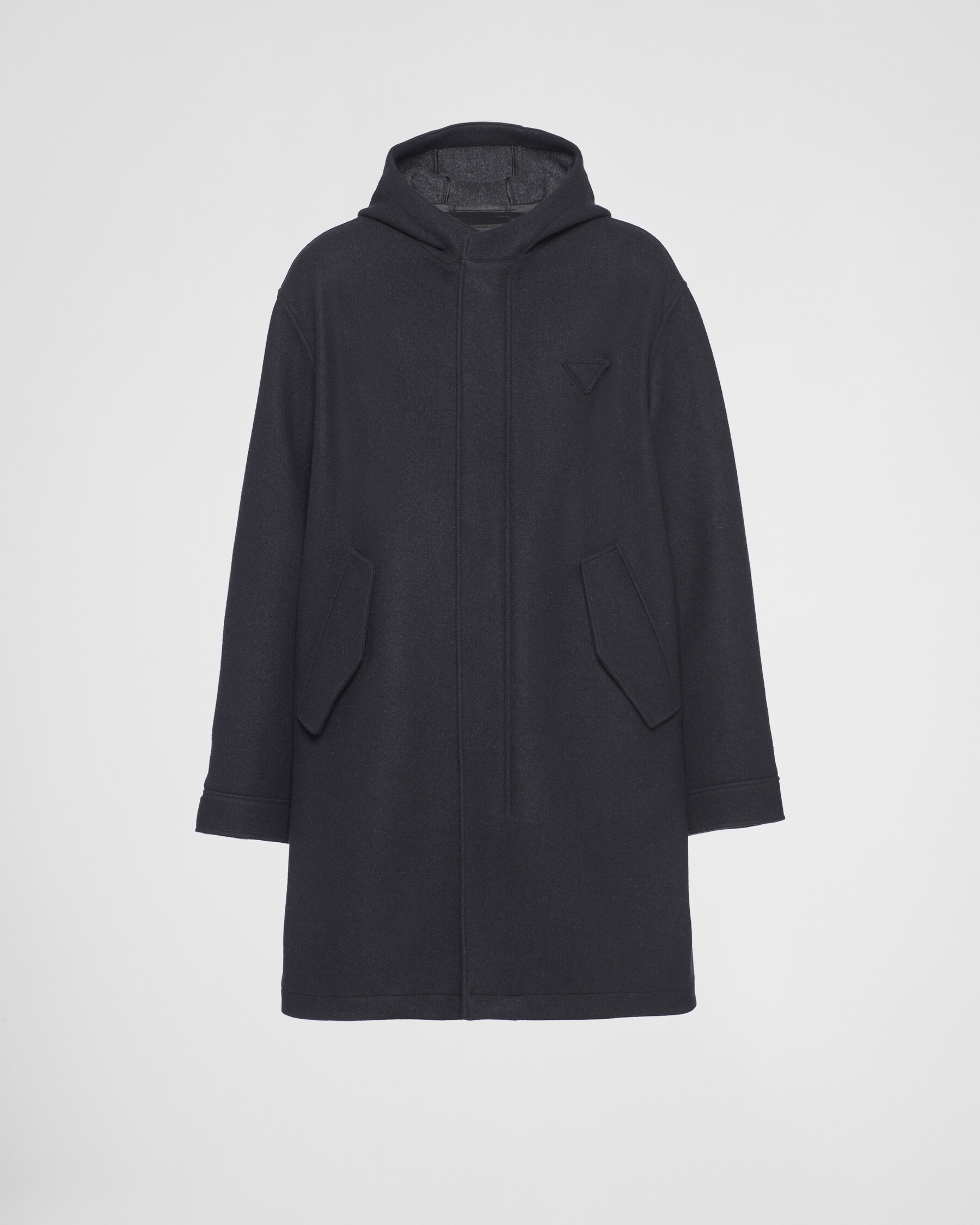 Black Wool Blend Parka | PRADA