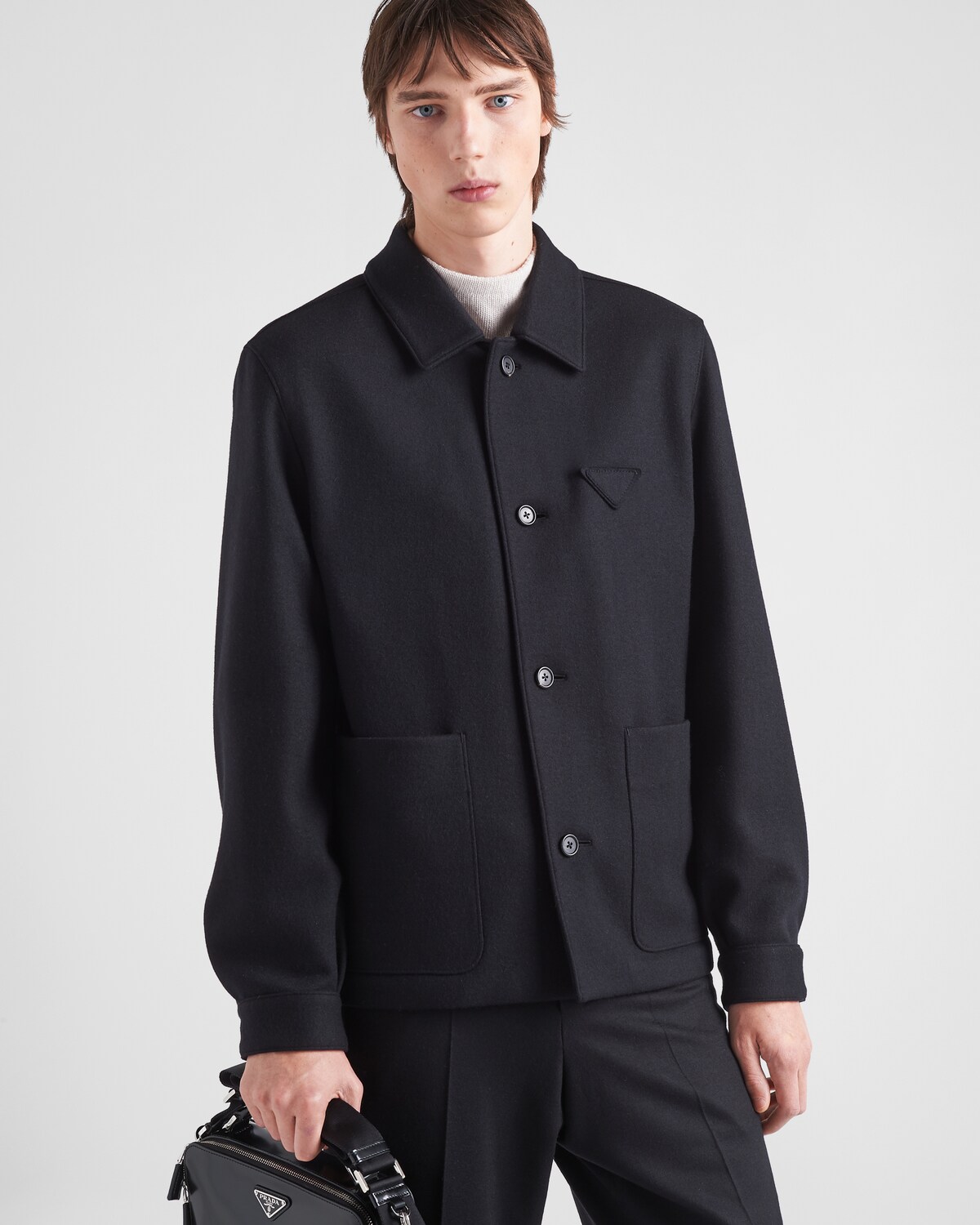 Black Wool Blend Jacket | PRADA