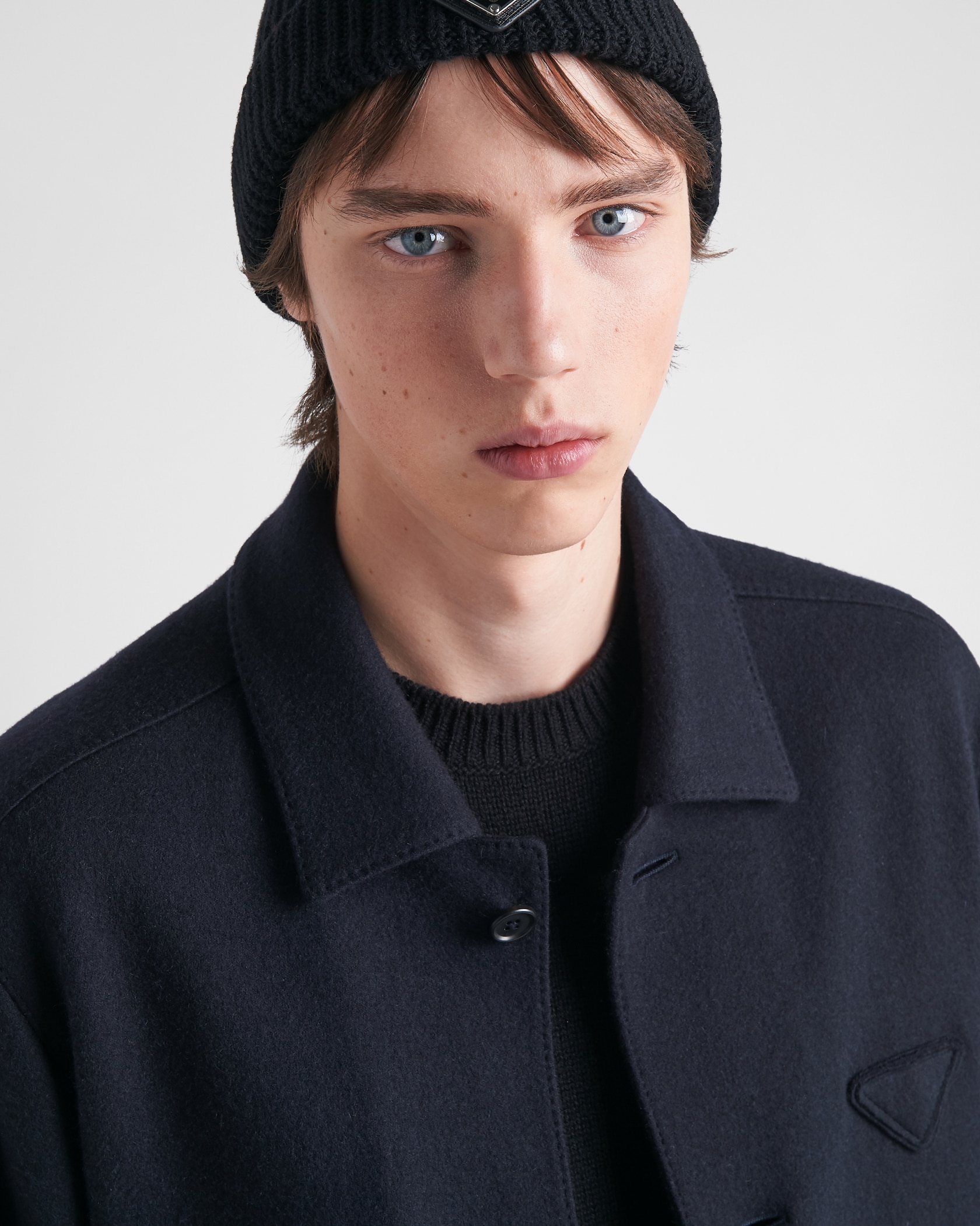 Navy Wool Blend Jacket | PRADA