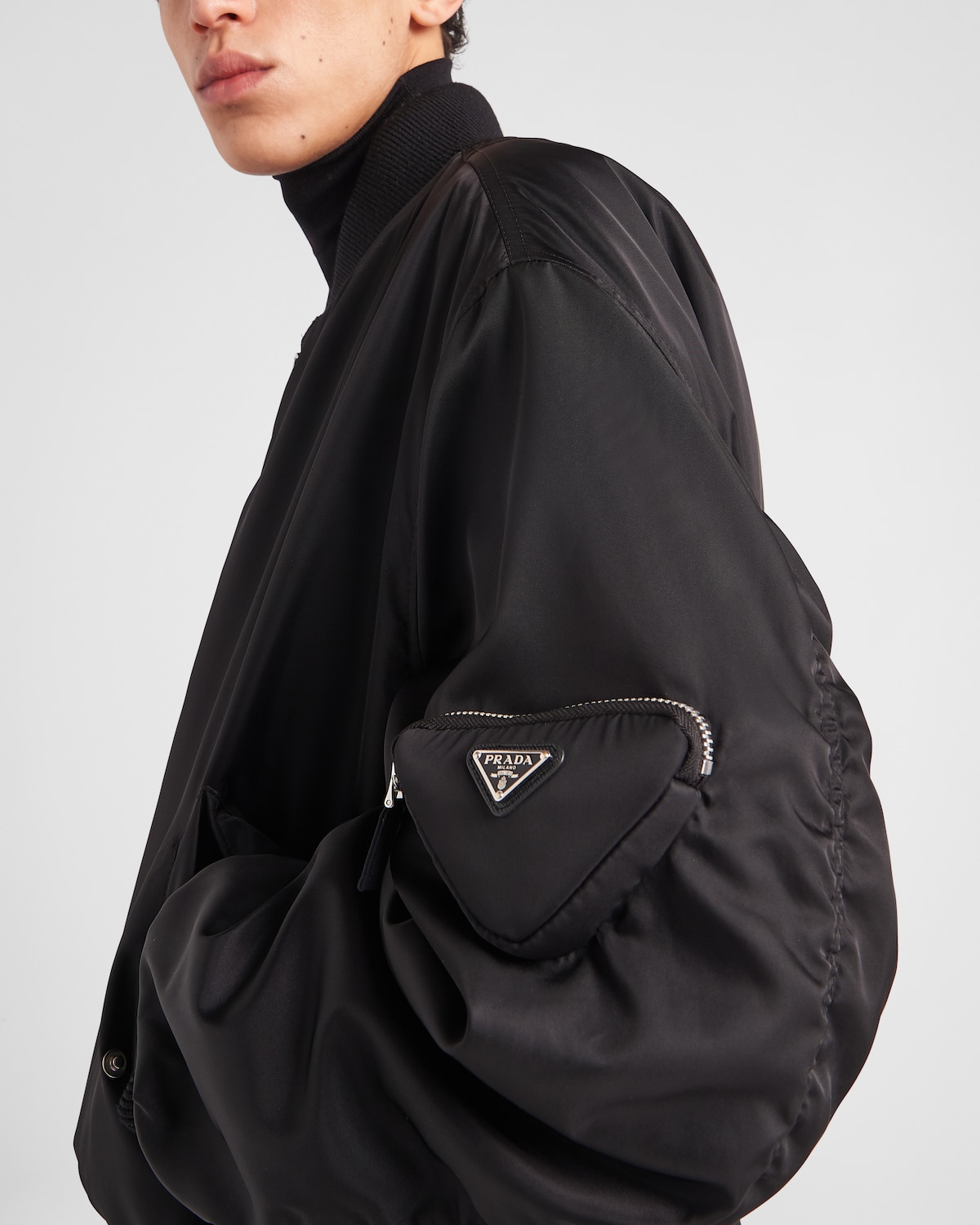Black Re-nylon Bomber Jacket | PRADA