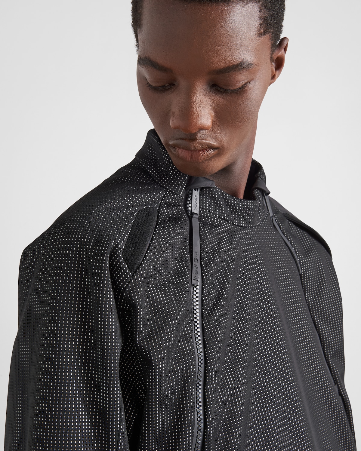 Giacca Da Sci In Tessuto Reflective Nero/argento | PRADA