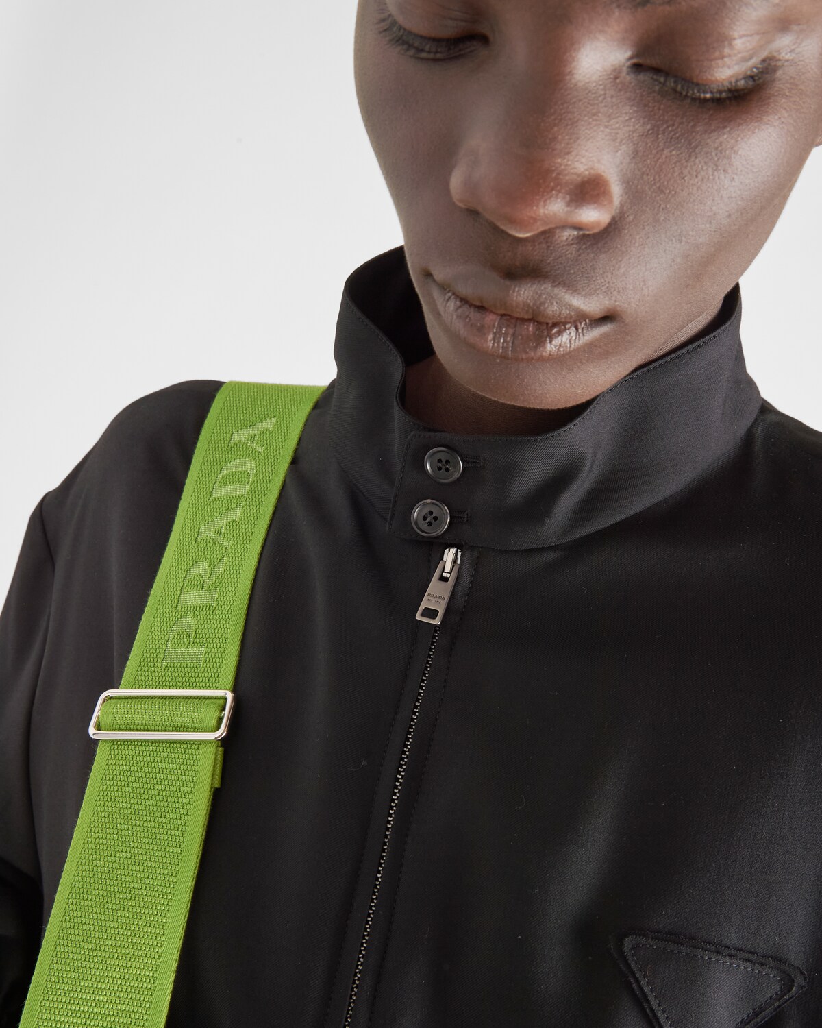 Black Wool Blouson Jacket | PRADA