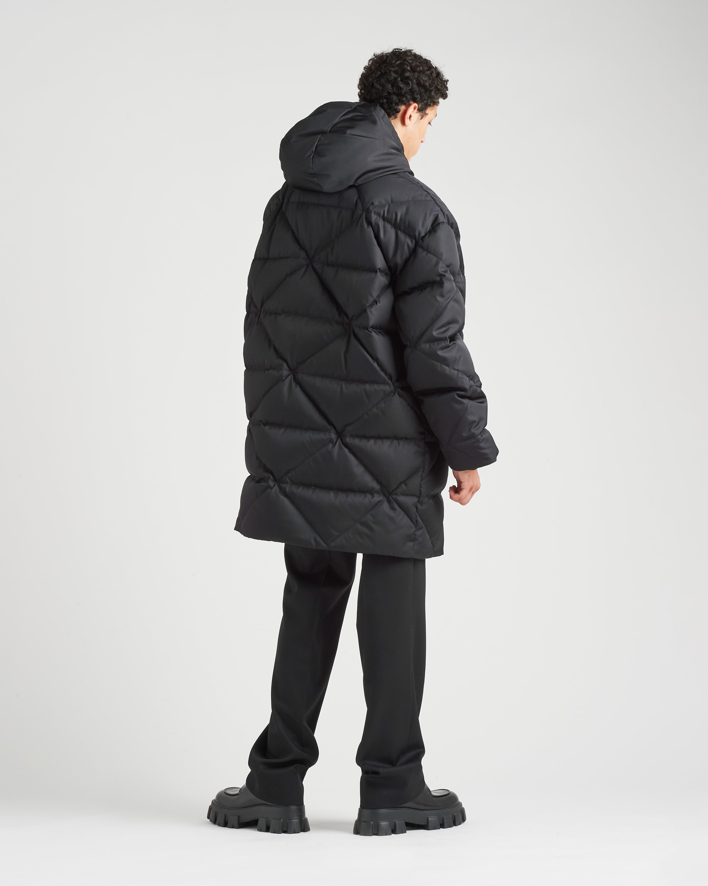 Black Re-Nylon down coat | Prada